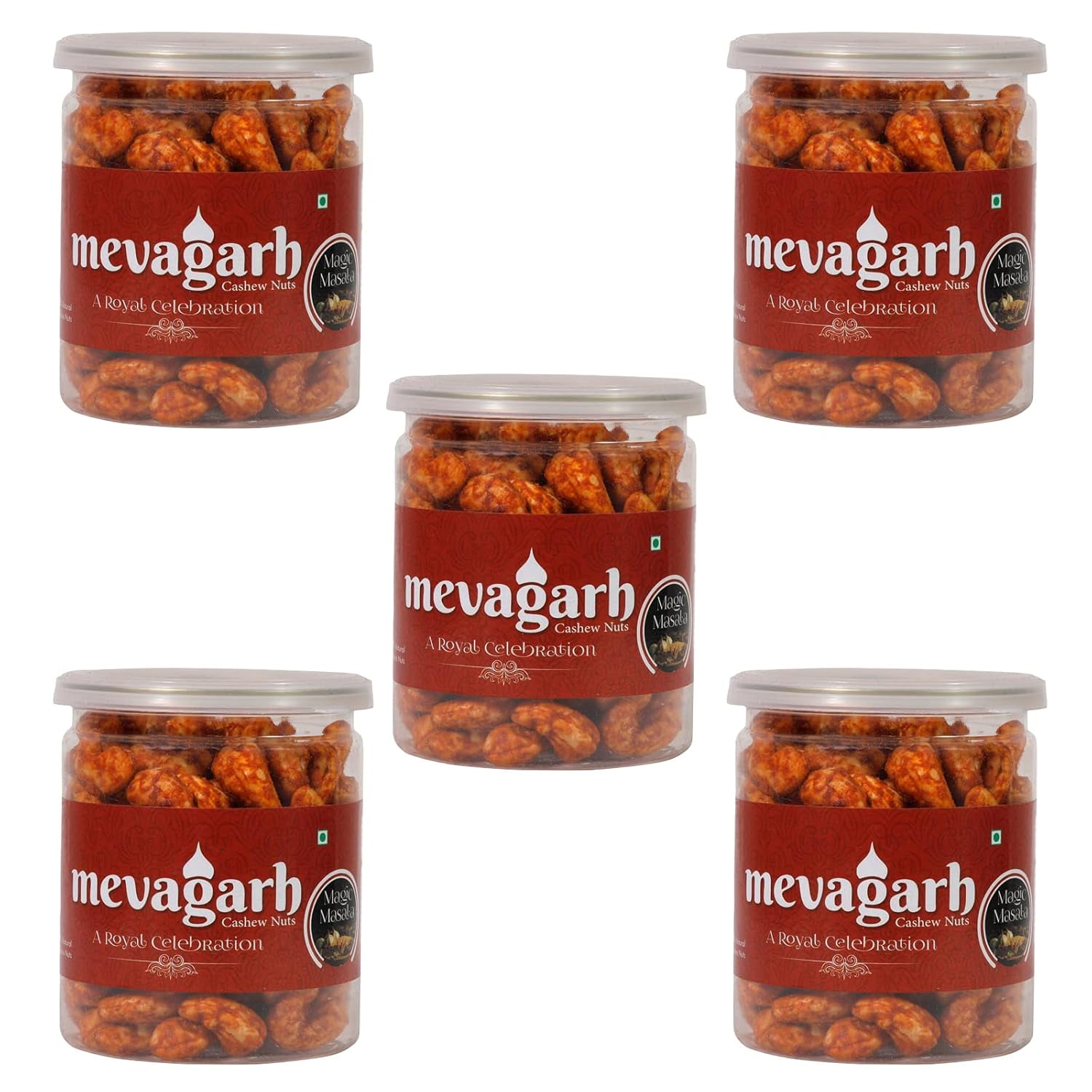 Mevagarh Cashews Magic Masala (200g X5) |Zero Cholesterol, High Protein & Gluten Free | Premium ...