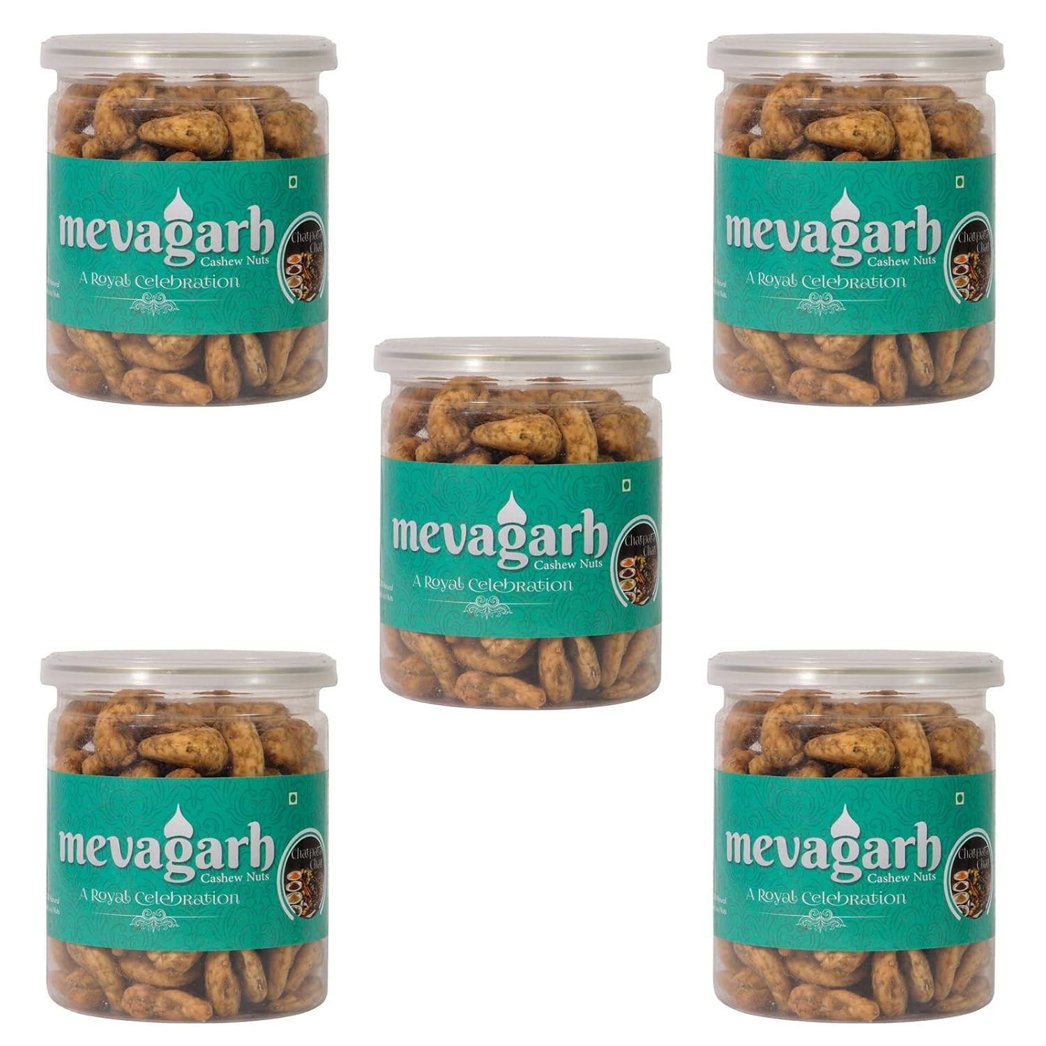 Mevagarh Chatpata Chat Cashews (200g X5) |Zero Cholesterol, High Protein & Gluten Free | Premium ...