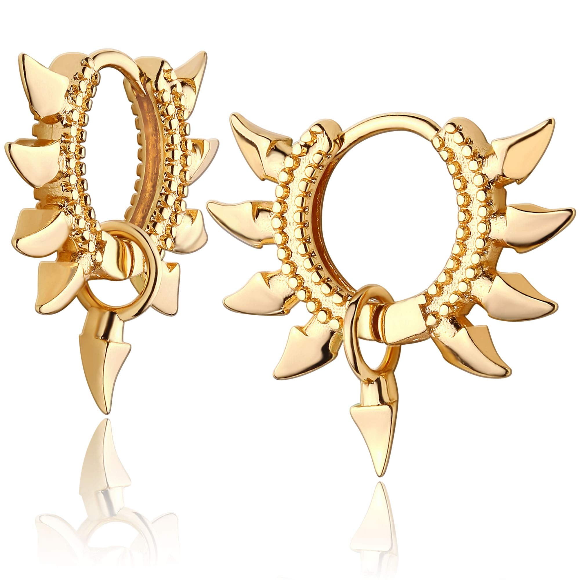 MEVECCO Spike Earrings 14K Gold Plated Dainty Cute Jewelry for Women ...