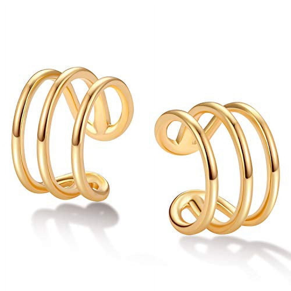 Mevecco Gold Ear Cuffs 18K Gold Filled Ear Cuff Non Pierced Ears ...