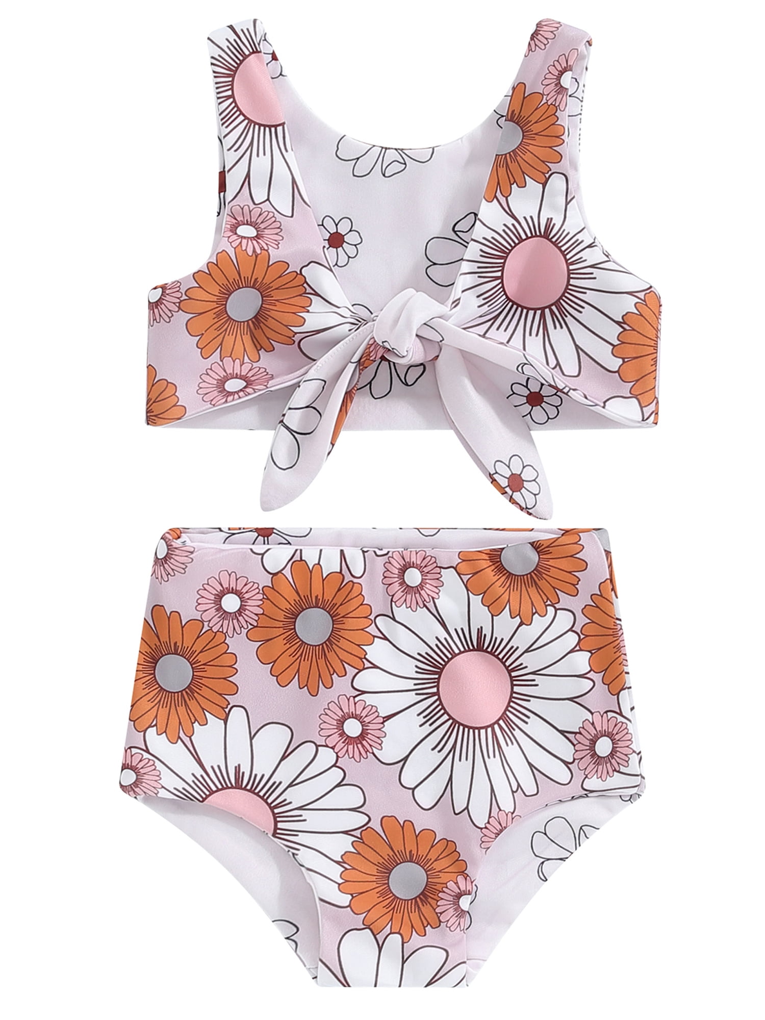Mevireiy 2Pcs Toddler Girls Bikini Swimsuit Halter Tube Tops Floral ...