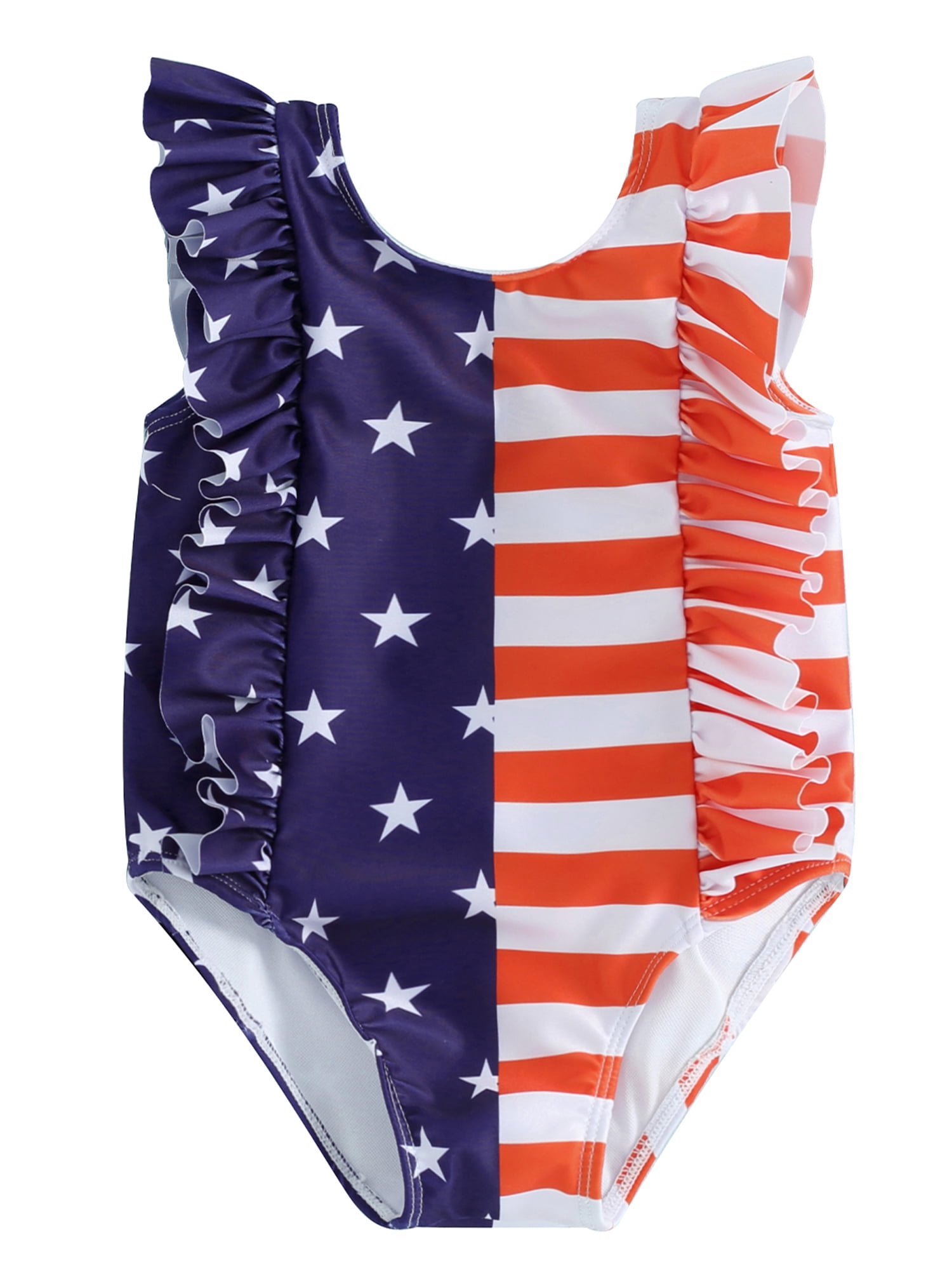Mevireiy 4th of July Baby Girls Swimsuit Stars Striped One Piece ...