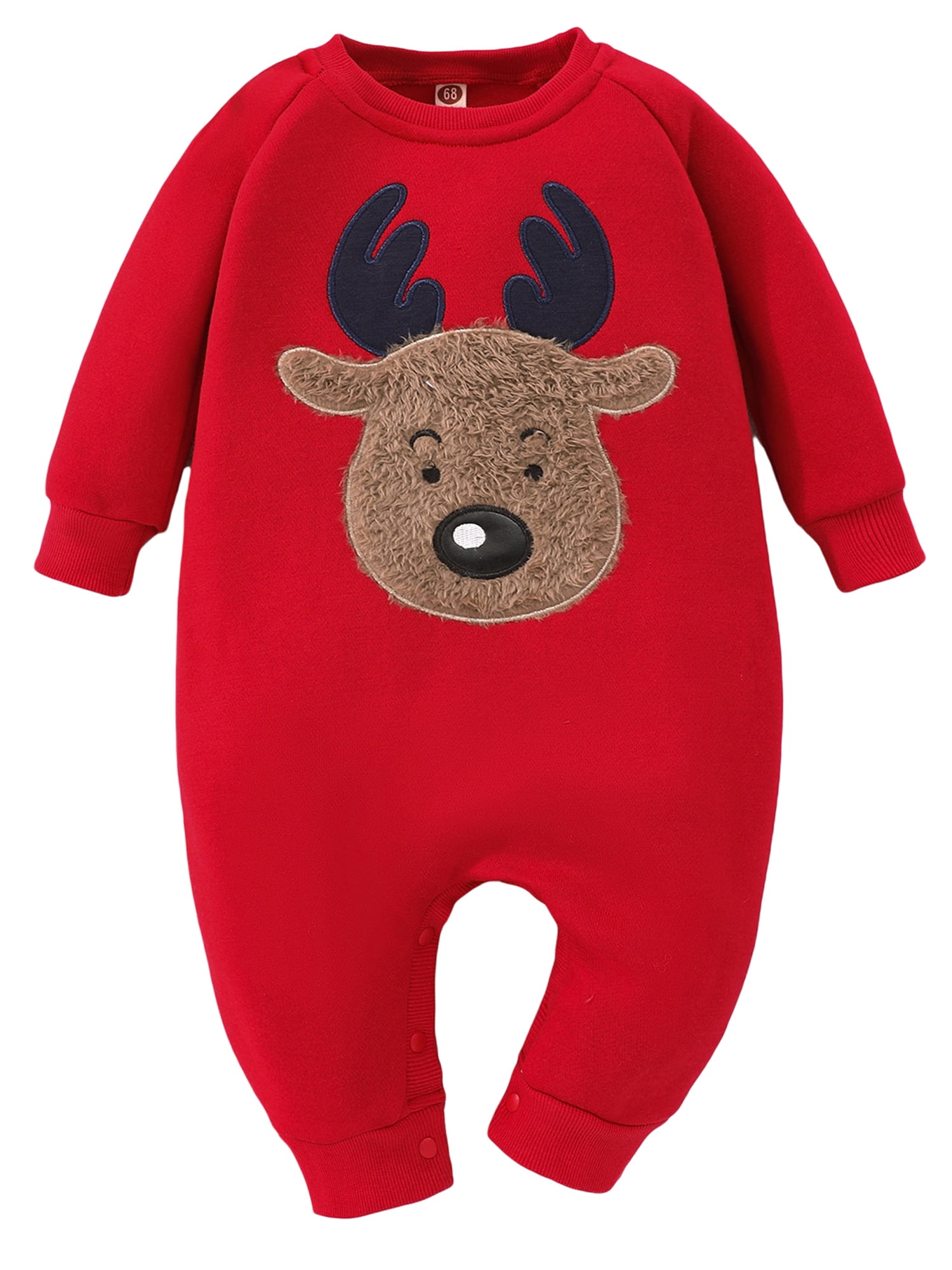 Mevireiy Baby Boy Girl Christmas Jumpsuit Long Sleeve Romper Pants One ...