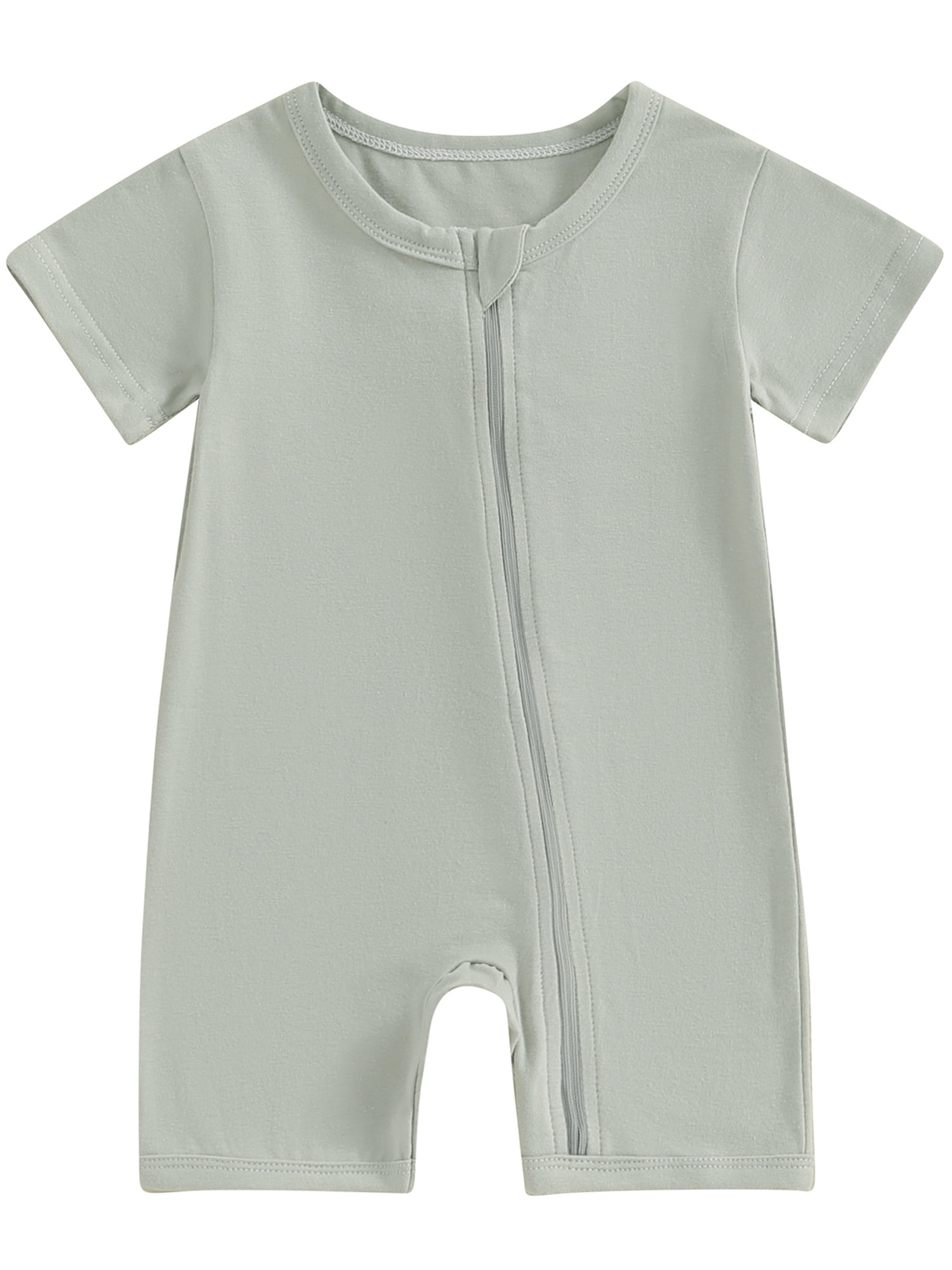 Mevireiy Baby Boy Girl Jumpsuit Short Sleeve Zipper One Piece Romper Pants Overalls, Green, 0-3 ...