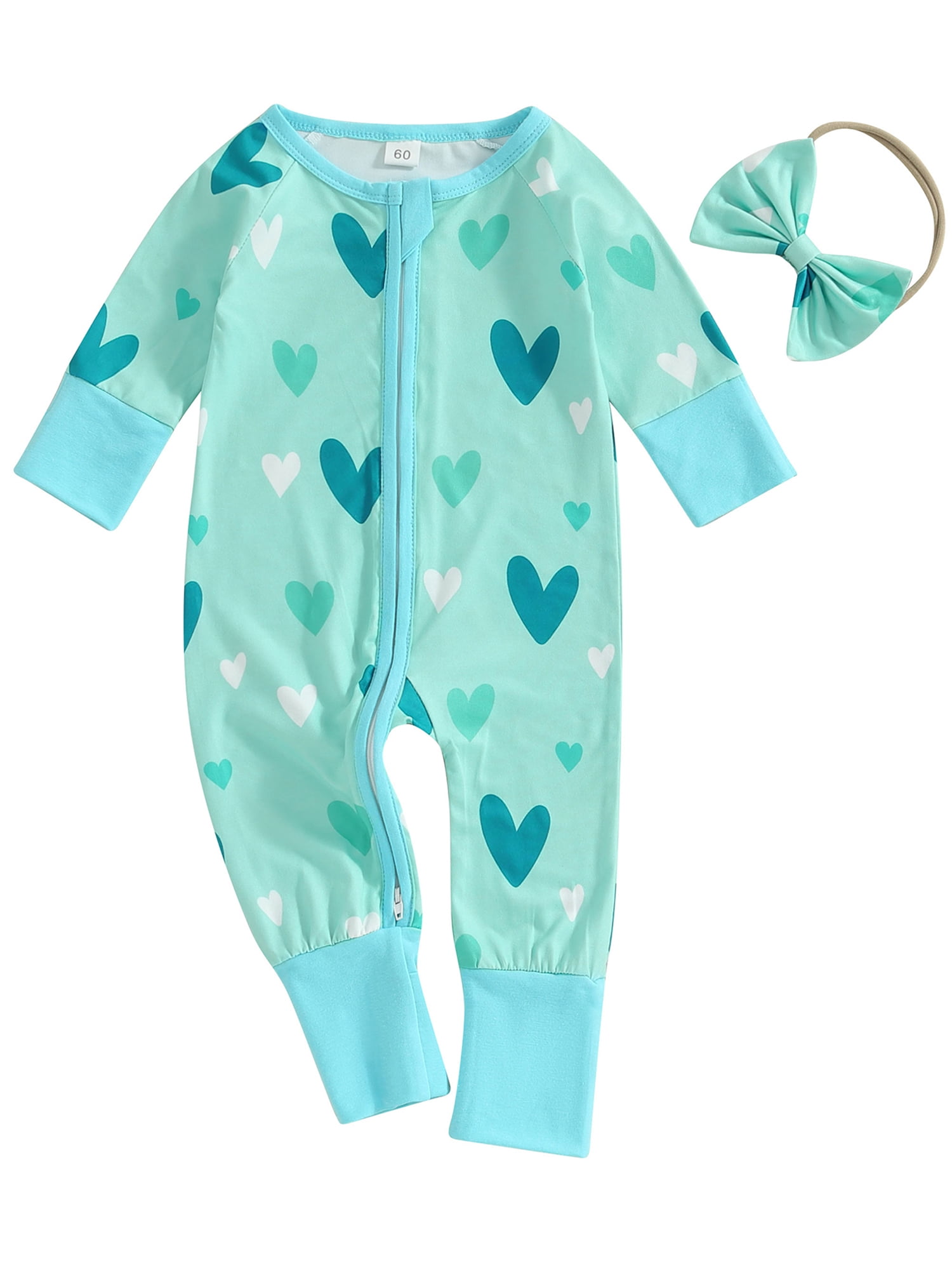 Mevireiy Baby Boy Girl Romper Zipper Jumpsuit Long Sleeve Footless Fall Winter Outfits, Green, 3 ...