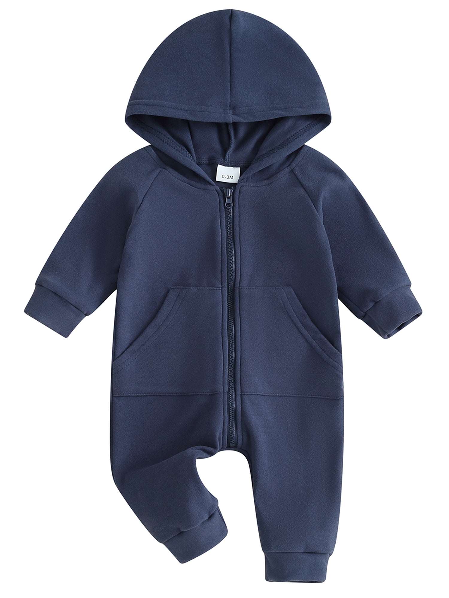 Mevireiy Baby Boy Girl Zipper Hooded Jumpsuit Long Sleeve Fall Winter ...