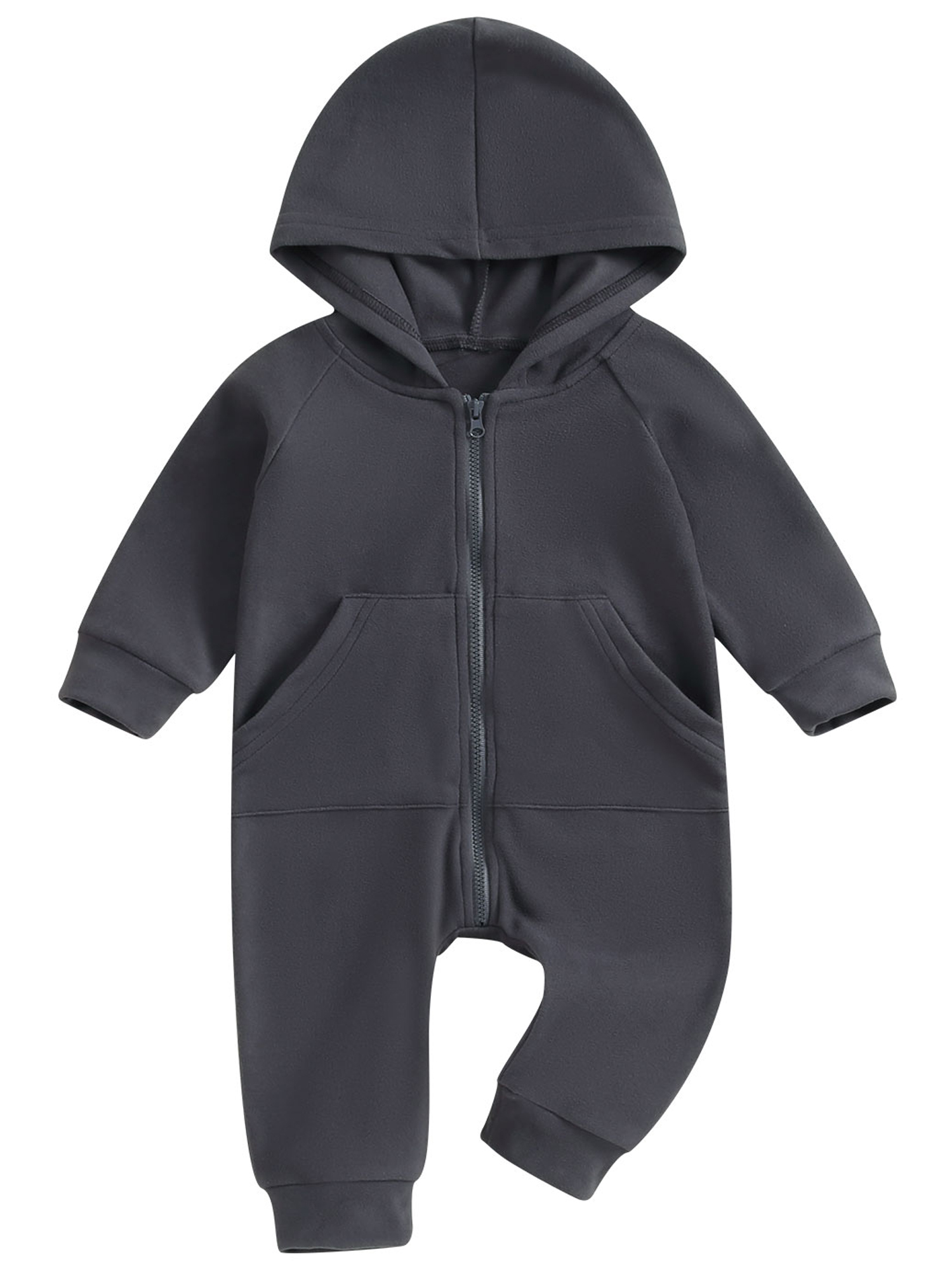 Mevireiy Baby Boy Girl Zipper Hooded Jumpsuit Long Sleeve Fall Winter ...