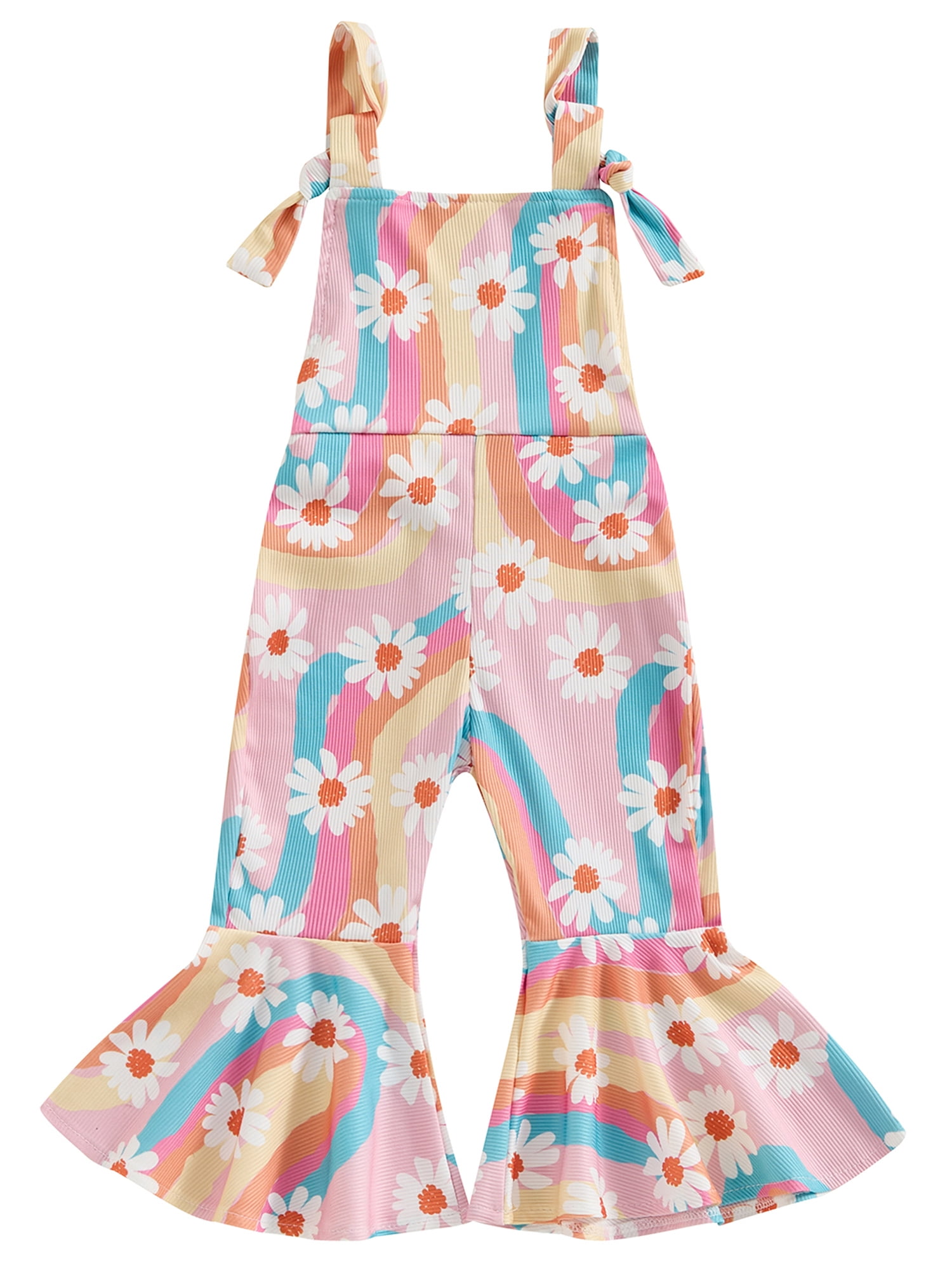 Mevireiy Baby Girls Bell Bottoms Romper Floral Overalls Suspender Flared Pants Jumpsuit ...