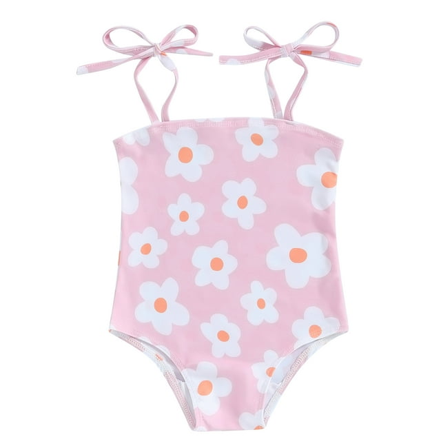 Mevireiy Baby Girls Halter Sleeveless Bikini Swimsuit Floral Print Tie ...