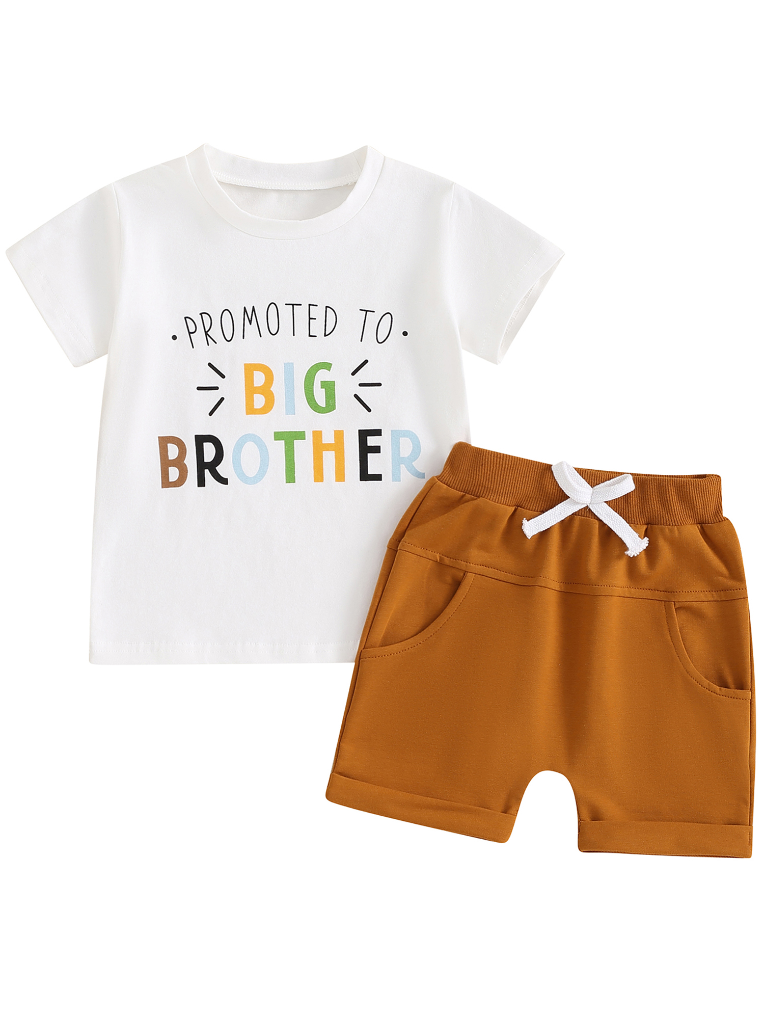 Mevireiy Brother Matching Outfits Short Sleeve Letter Print T Shirt ...