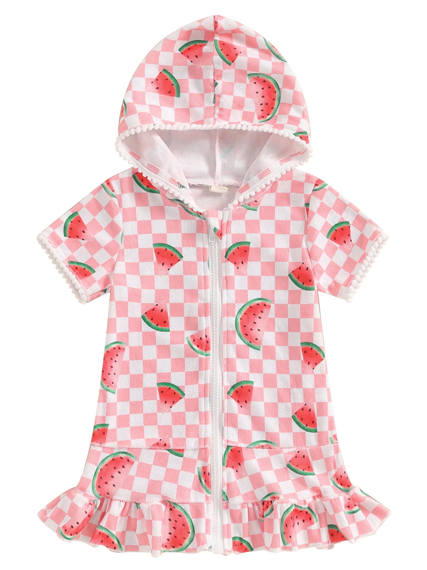 Mevireiy Kids Girls Hooded Zip Terry Coverups Swim Beach Cover-Up ...