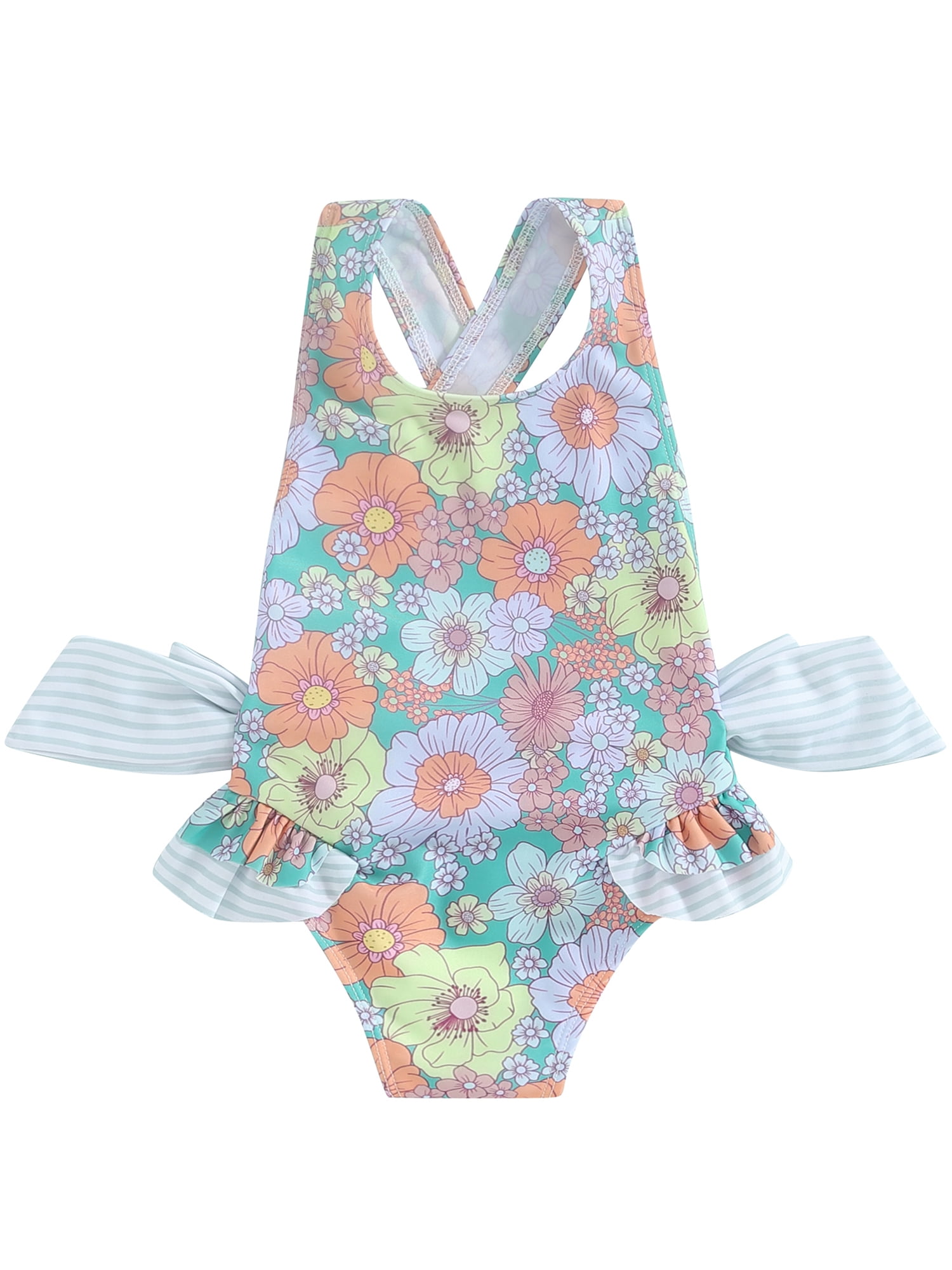 Mevireiy Little Girls Halter Bikini Swimsuit Floral Print Bowknot ...