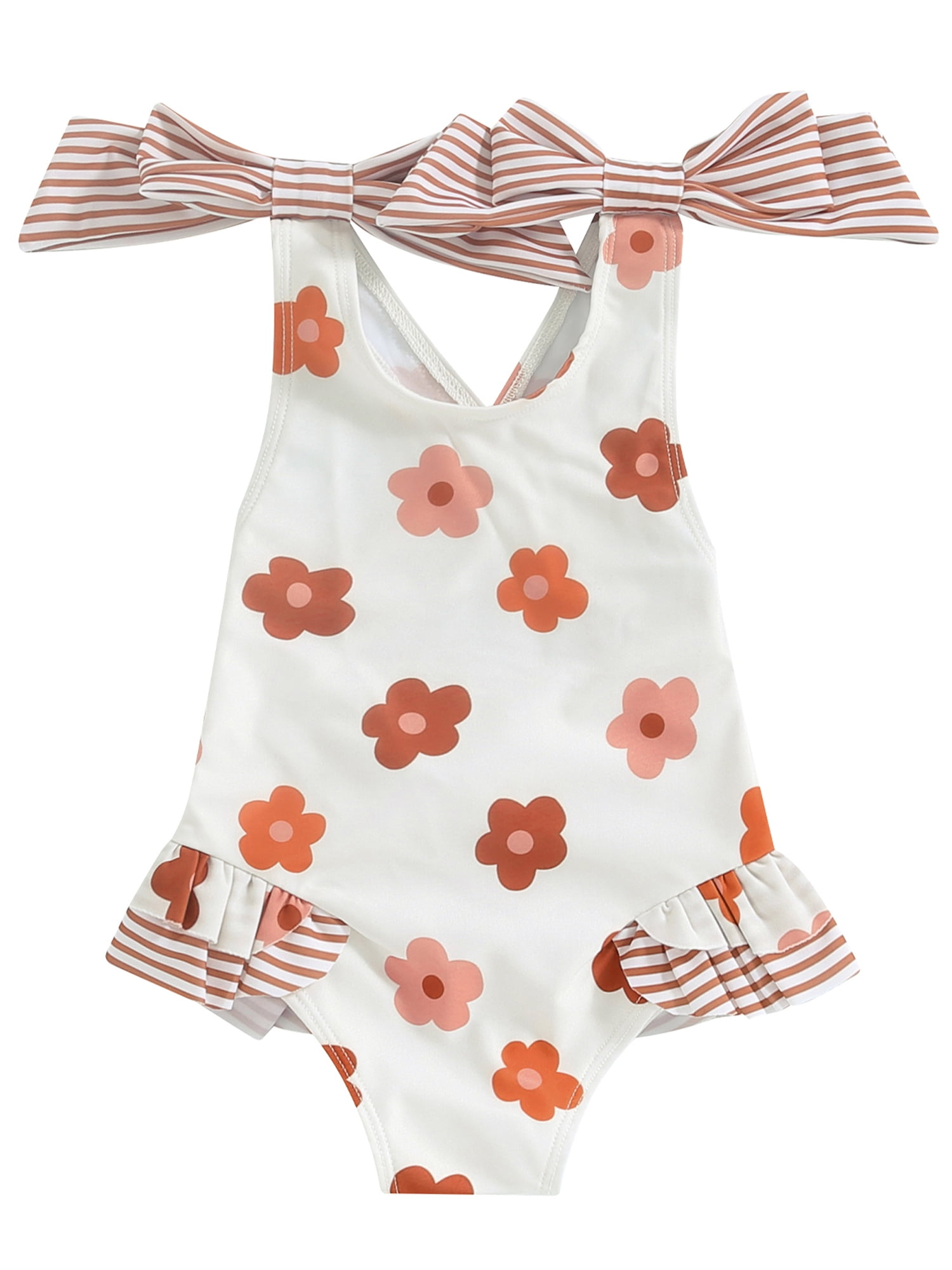 Mevireiy Little Girls Halter Bikini Swimsuit Floral Print Bowknot ...