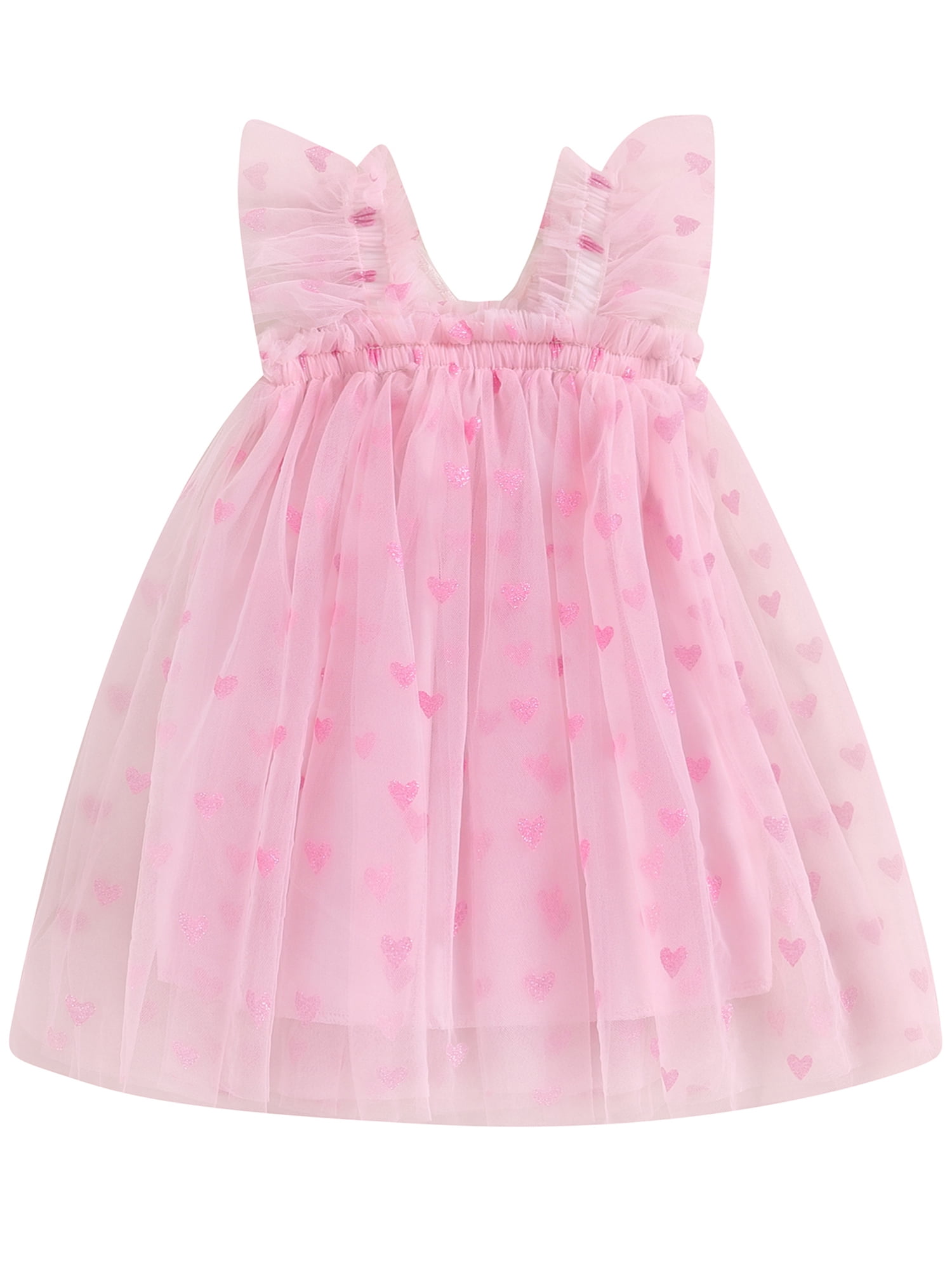 Mevireiy Little Girls Tulle Tutu Dress Sequin Heart Print Princess ...