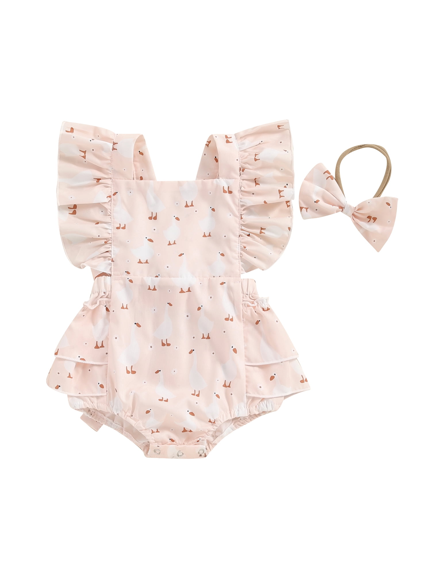 Mevireiy Mallard Duck Newborn Baby Romepr Ruffle Fly Sleeve Onesie Bodysuit Duck Hunting ...