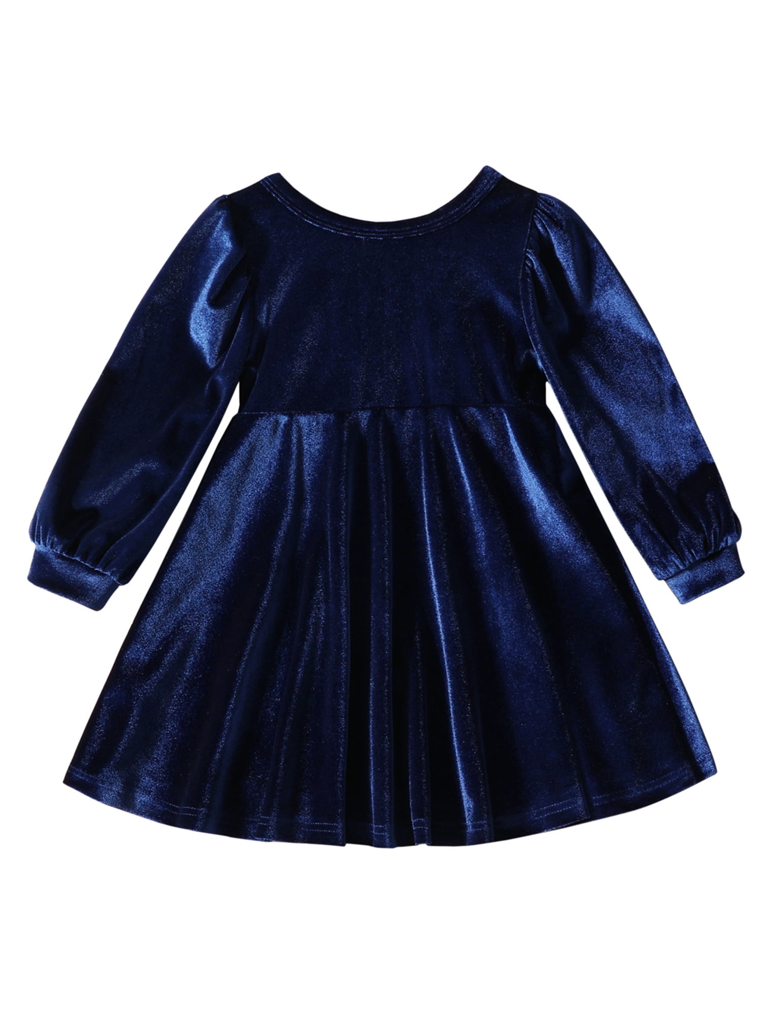 Mevireiy Toddler Girl Velvet Dress Long Sleeve Backless Hollow Out ...
