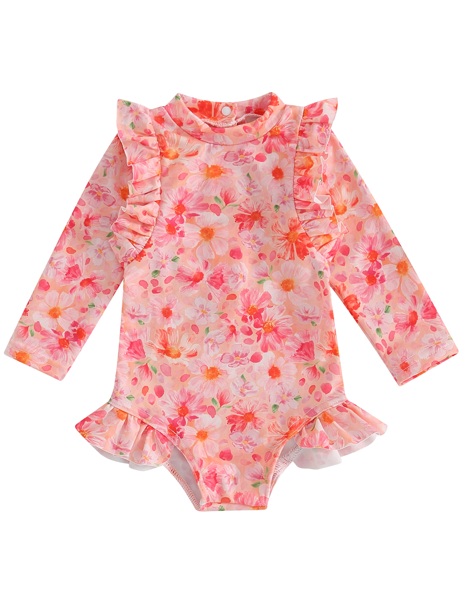 Mevireiy Toddler Girls Long Sleeve One Piece Swimsuit with UPF 50+ Sun Protection Bikini, Pink ...