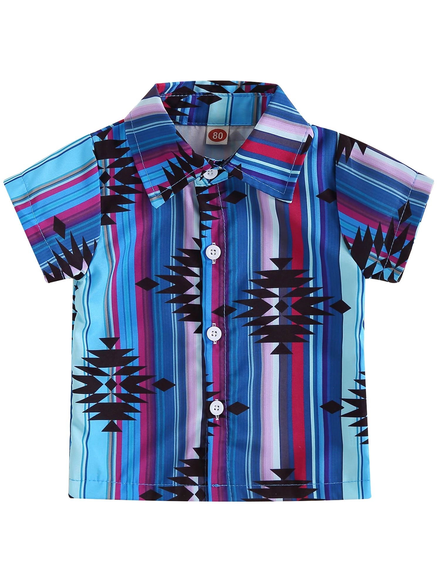 Mevireiy Western Baby Boy Cow Print Shirt Long Sleeve Button Down Lapel Tops Tees Cowboy,Blue,2 ...