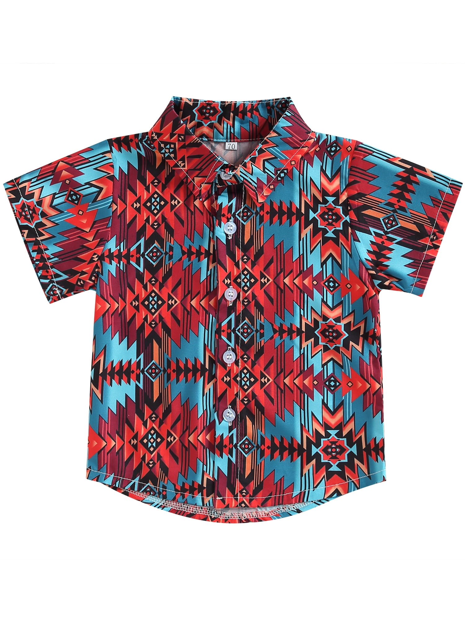 Mevireiy Western Baby Boy Cow Print Shirt Long Sleeve Button Down Lapel Tops Tees Cowboy,Red,18 ...