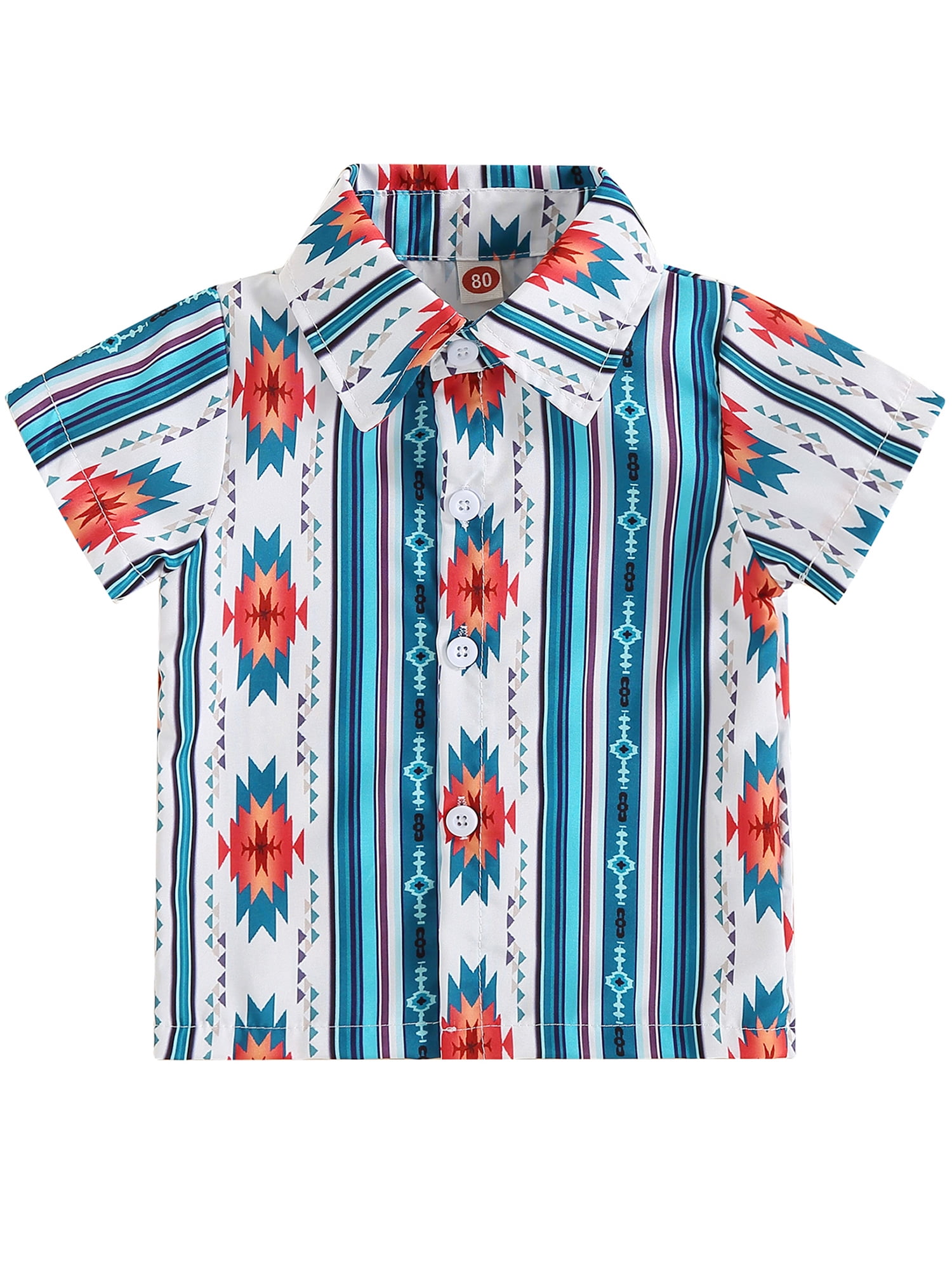 Mevireiy Western Baby Boy Cow Print Shirt Long Sleeve Button Down Lapel Tops Tees Cowboy,White,3 ...