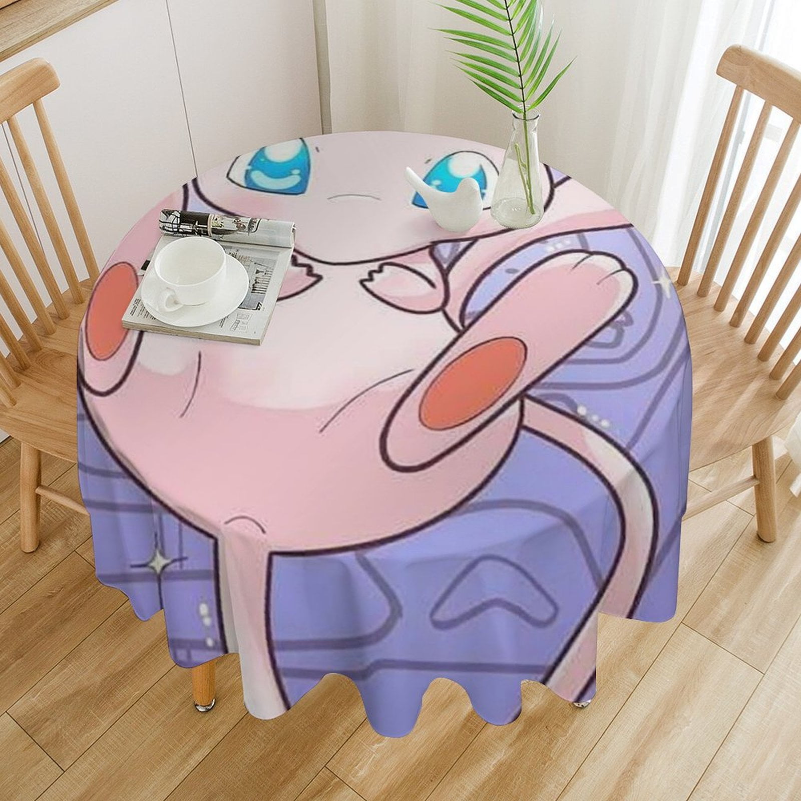 Mew Tablecloth Anime for Dining Table Picnic Gift 50x50in Mew Merch ...