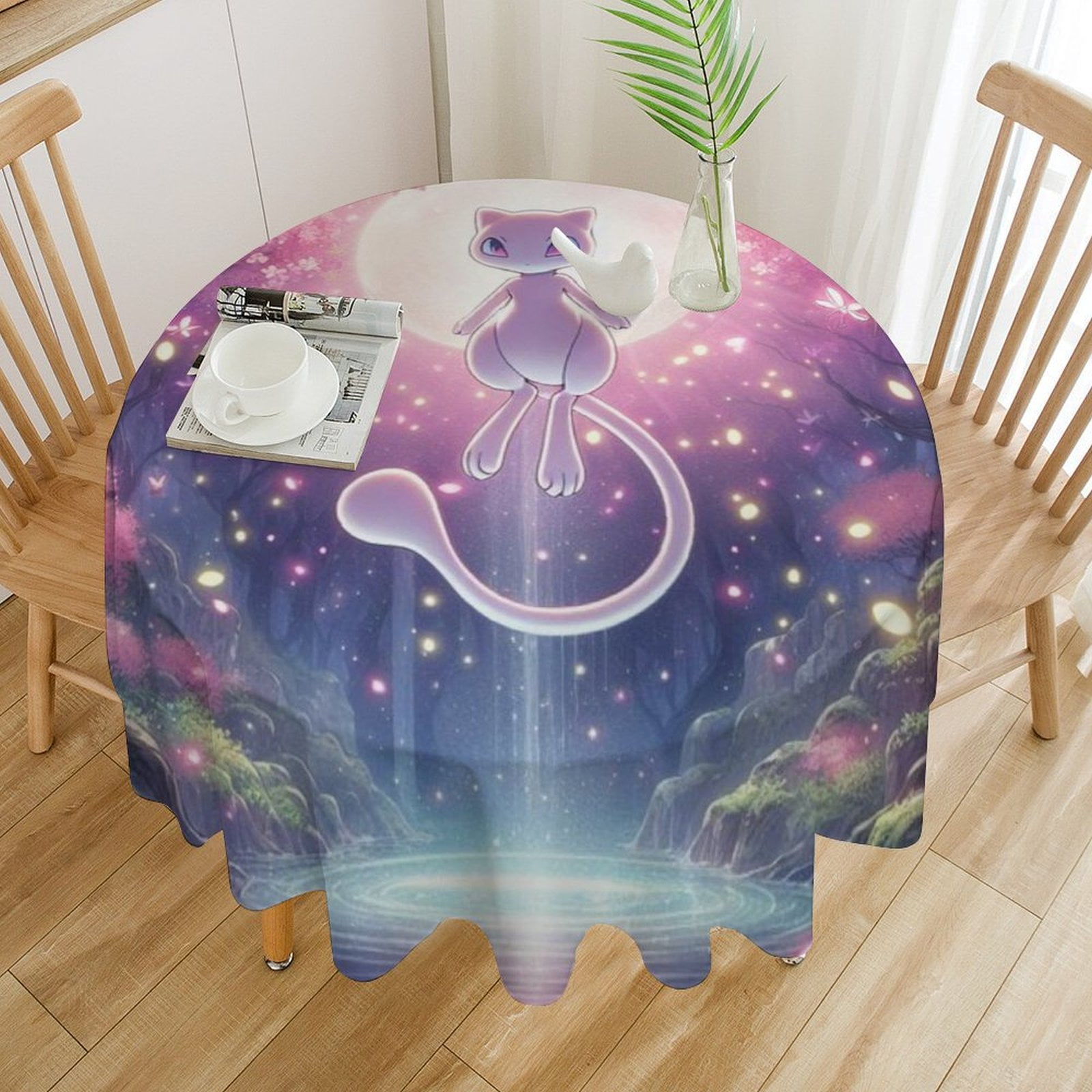 Mew Tablecloth Anime for Dining Table Picnic Gift 50x50in Mew Merch ...