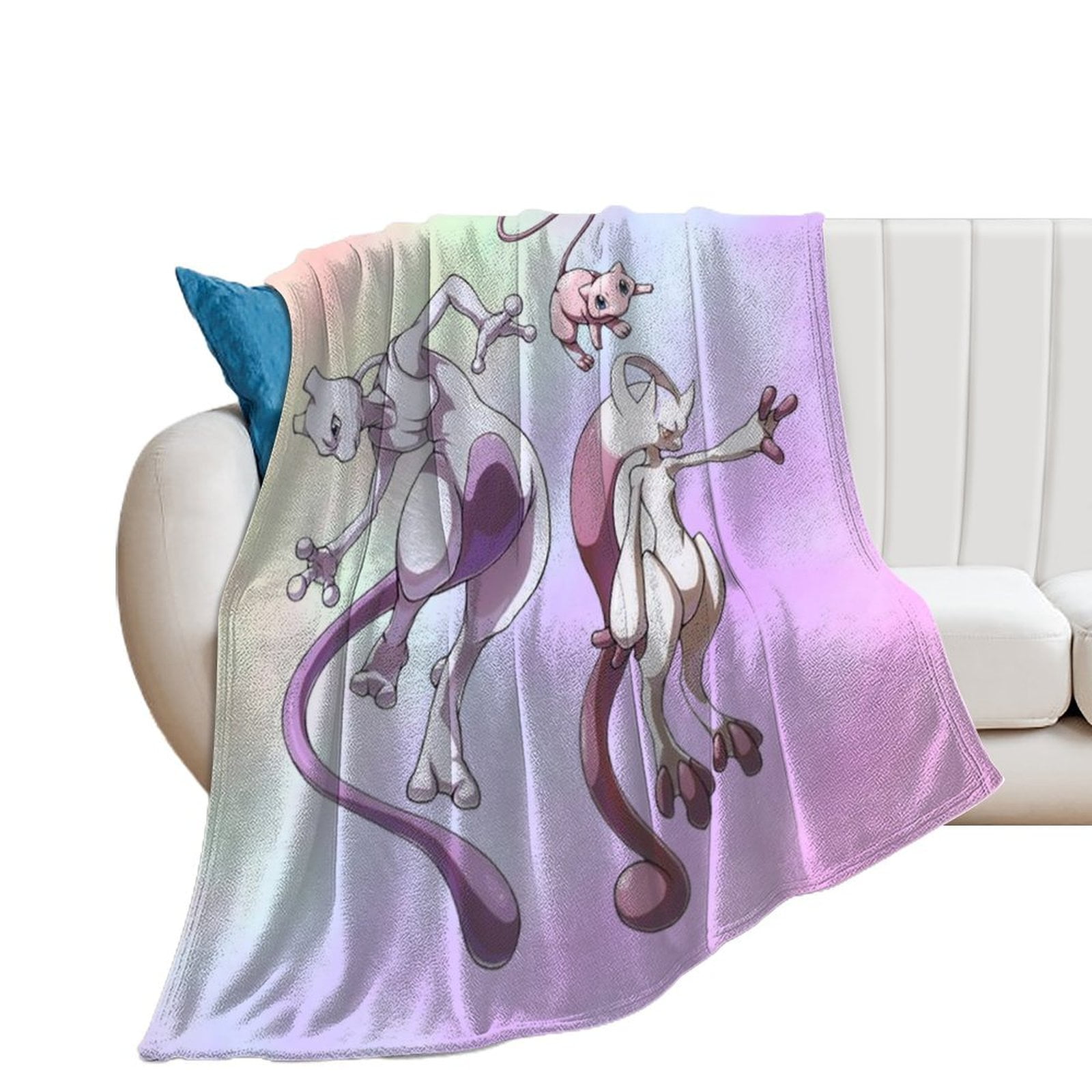 Mew-two Throw Blanket Flannel Anime for Girls Boys Men Women Mew-two ...