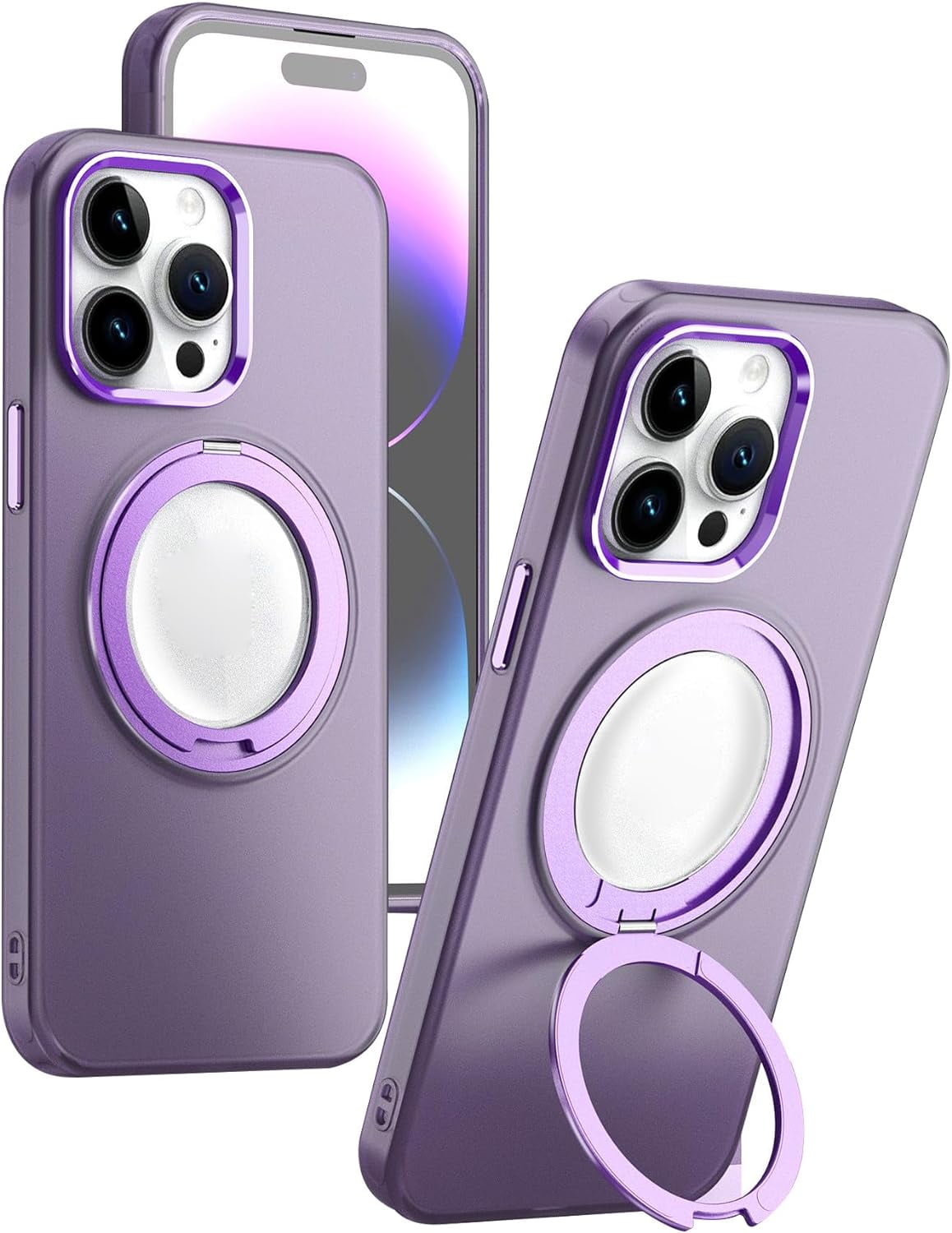 Mewfacos- Case for iPhone 15Pro Max/15 Pro/15 Plus/15 360° Rotatable ...