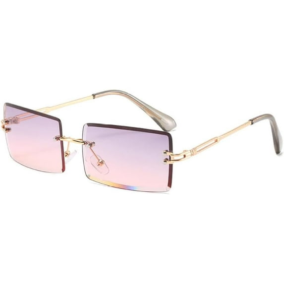 Mewfacos Sunglasses Rimless Rectangular Men Women Shades Frameless ...