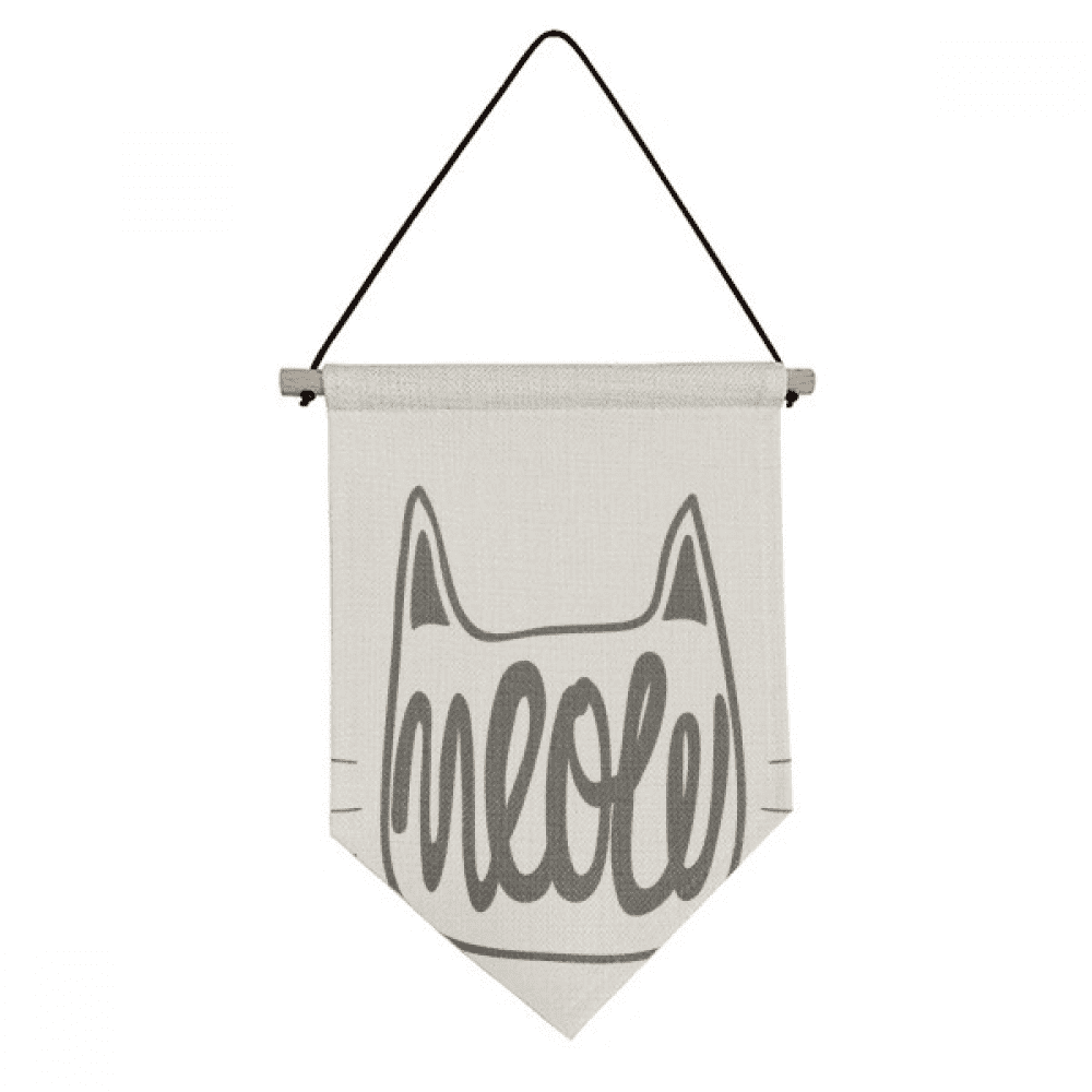 Mewing Cat Engilsh Quote Cartoon Canvas Flag Hanging Wall Art Decor ...