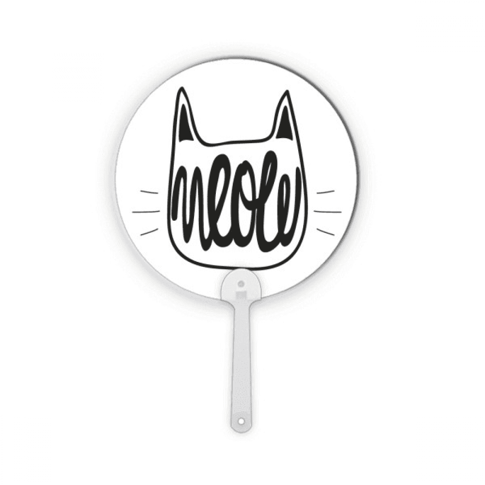 Mewing Cat Engilsh Quote Cartoon Plastic Round Handheld Fan Decorations ...