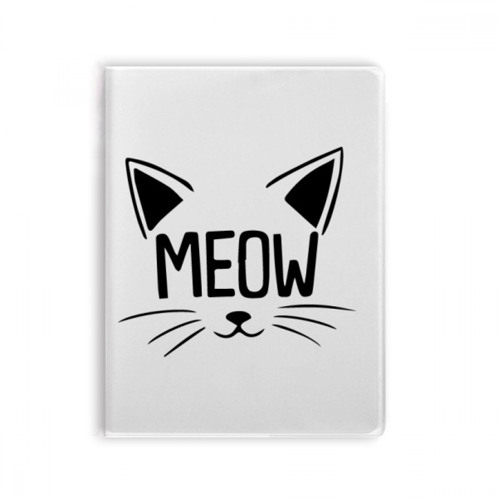 Mewing Cat Head English Quote Cartoon Notebook Gum Cover Diary Soft ...