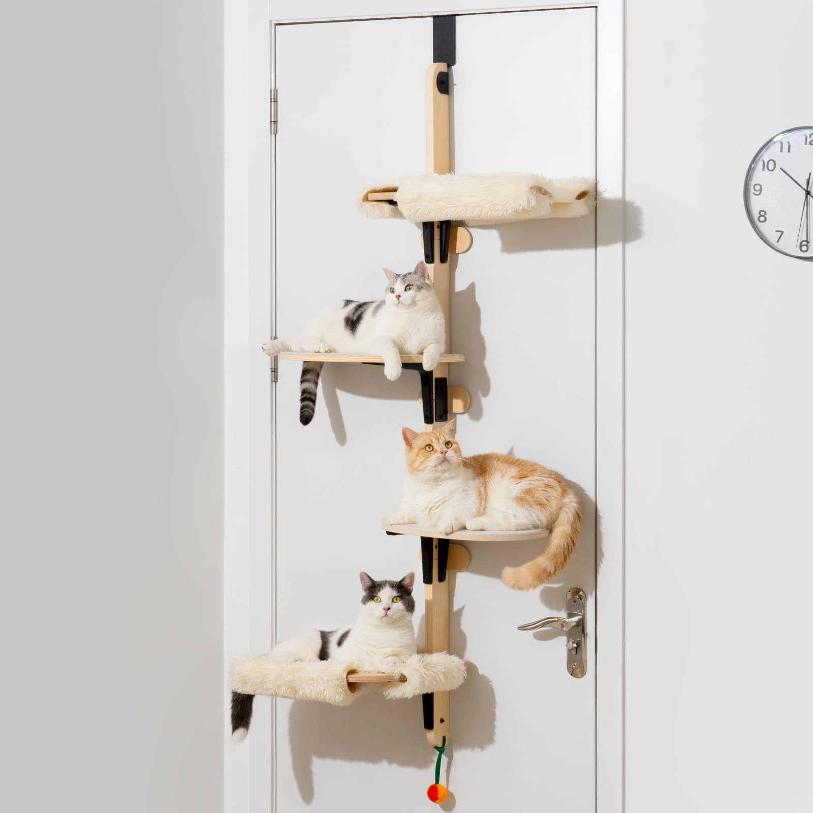 Mewoofun Cat Climbing Shelves Cat Tree, 4-Levels Over Door Cat Climber ...