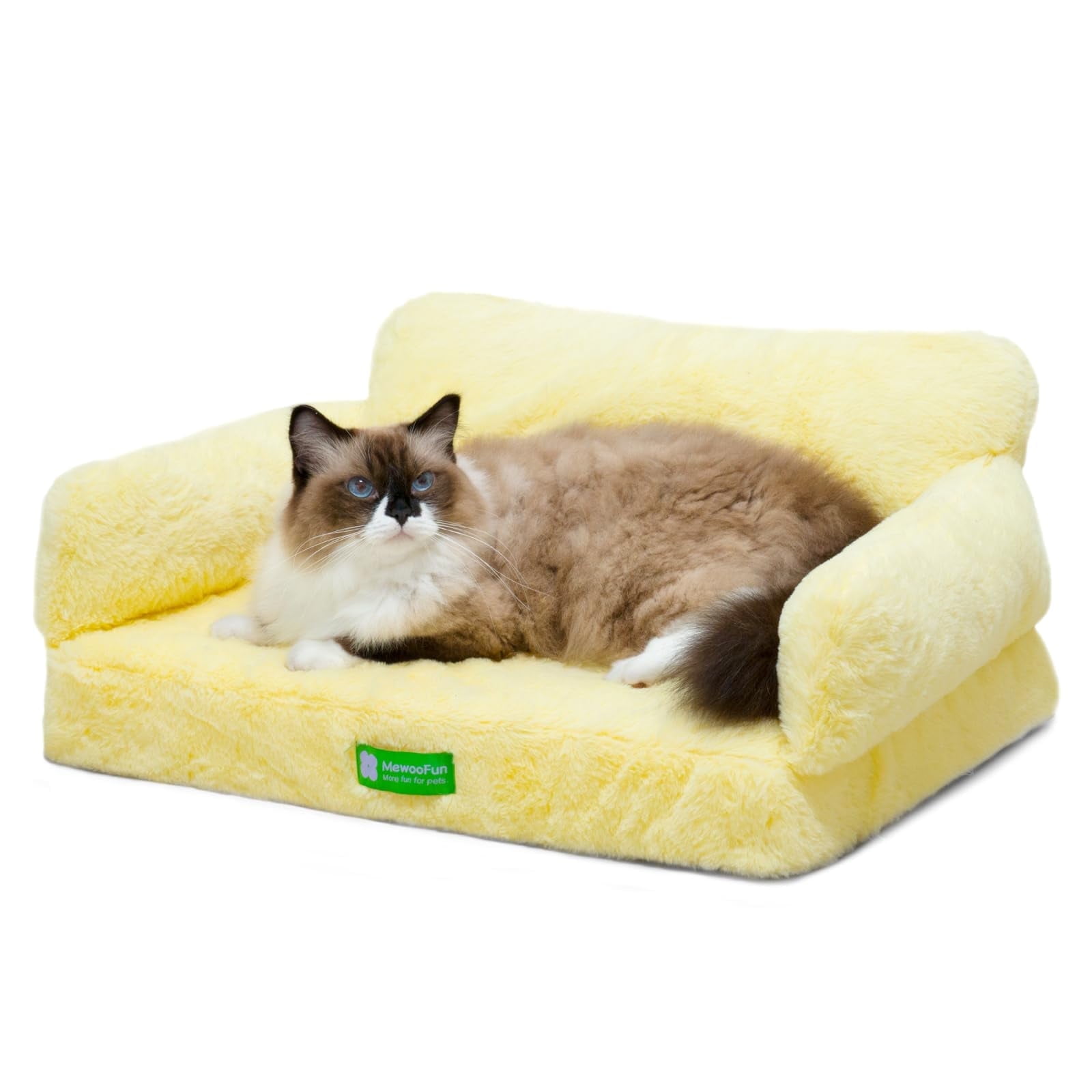 Mewoofun Fashion Cat Sofa Bed Cat Couch,Fluffy Dog Bed for Medium Small Dogs & Cats,with Non ...