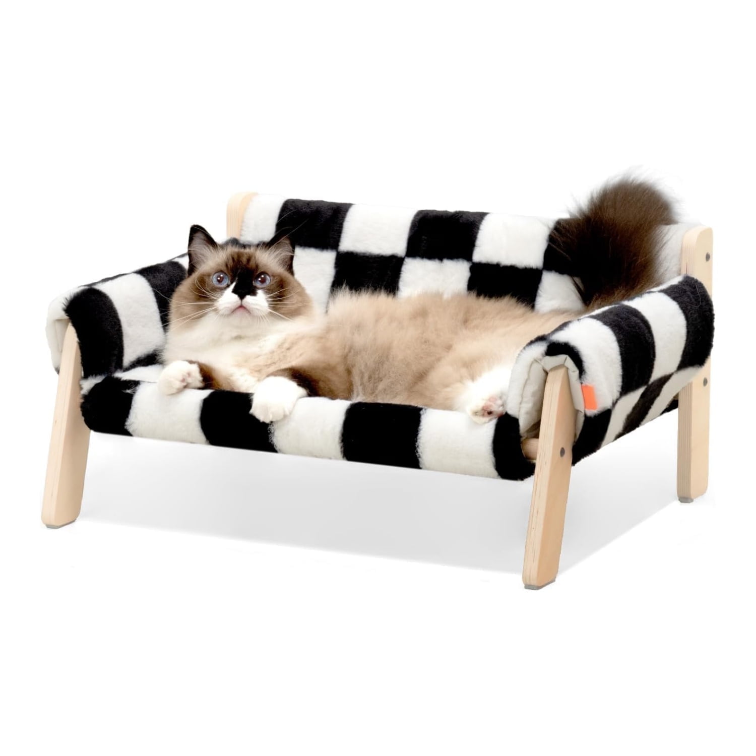 Mewoofun Pet Wooden Sofa Bed, Washable Plush Cushion for Cats and Small ...