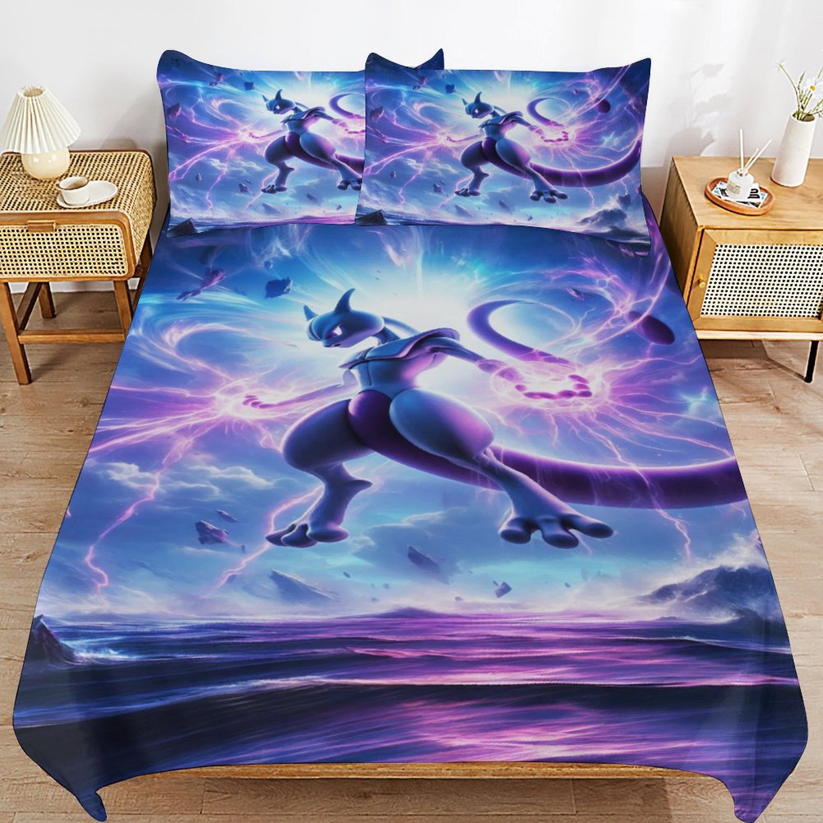 Mewtwo Cartoon Duvet Cover Sets Twin King Size for Kids Boys Girls ...