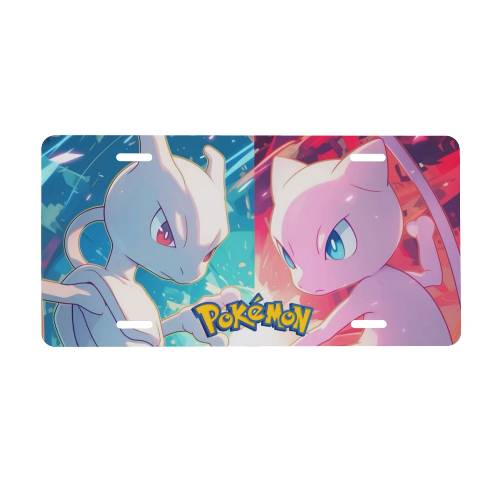 Mewtwo License Plate, Car Front License Plates With 4 Holes, Metal Car ...