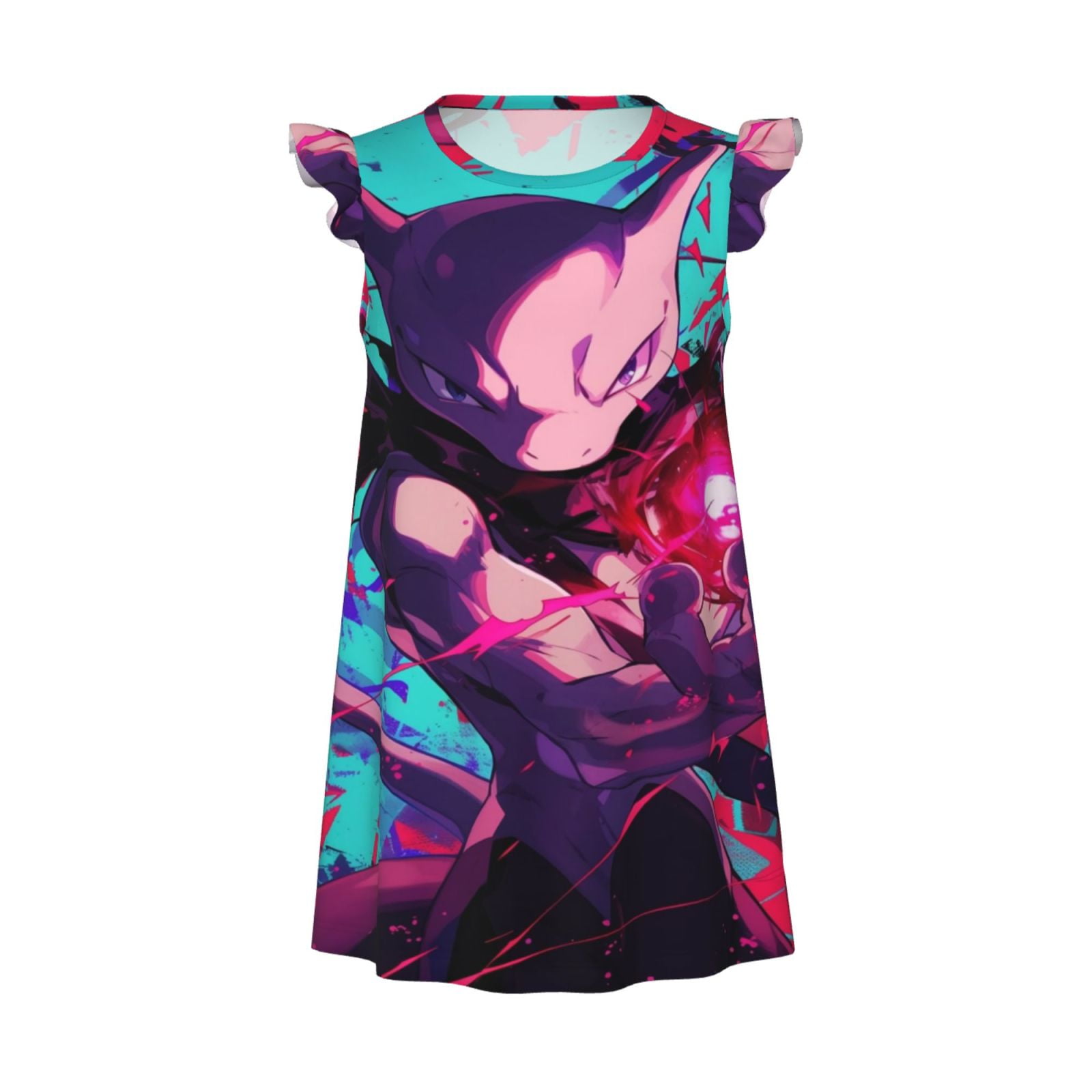 Mewtwo Little Girls Nightgowns Soft Flutter Sleeve Night Dress Pajamas ...