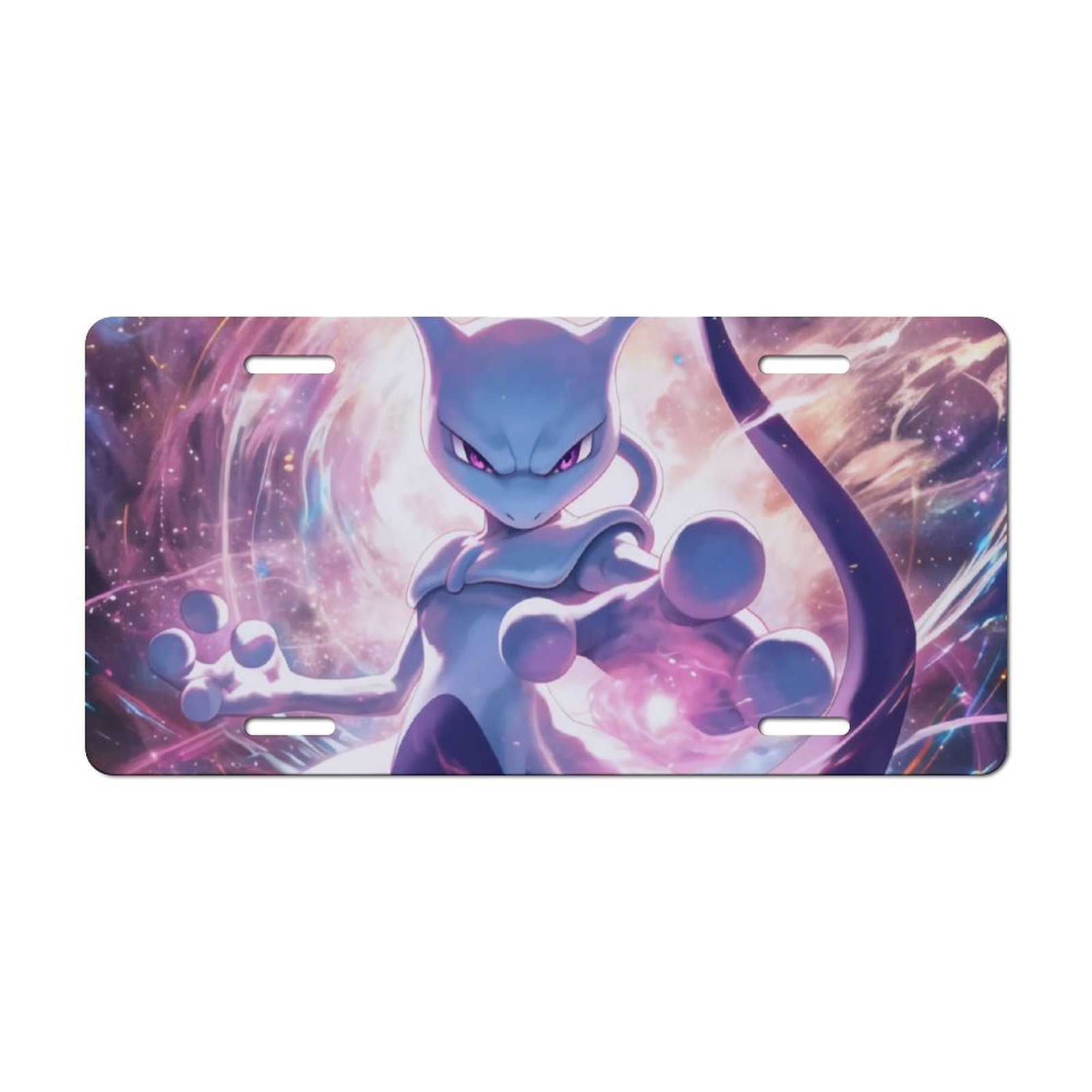 Mewtwo Pokemon Car License Plate Cute Anime License Plate Covers Holder ...
