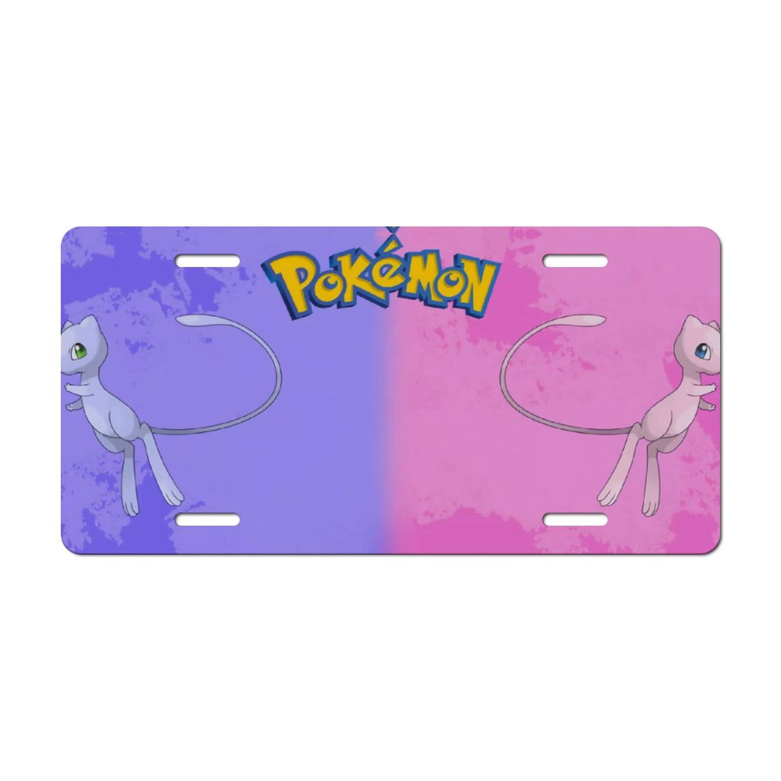 Mewtwo Pokemon Car License Plate Cute Anime License Plate Covers Holder ...
