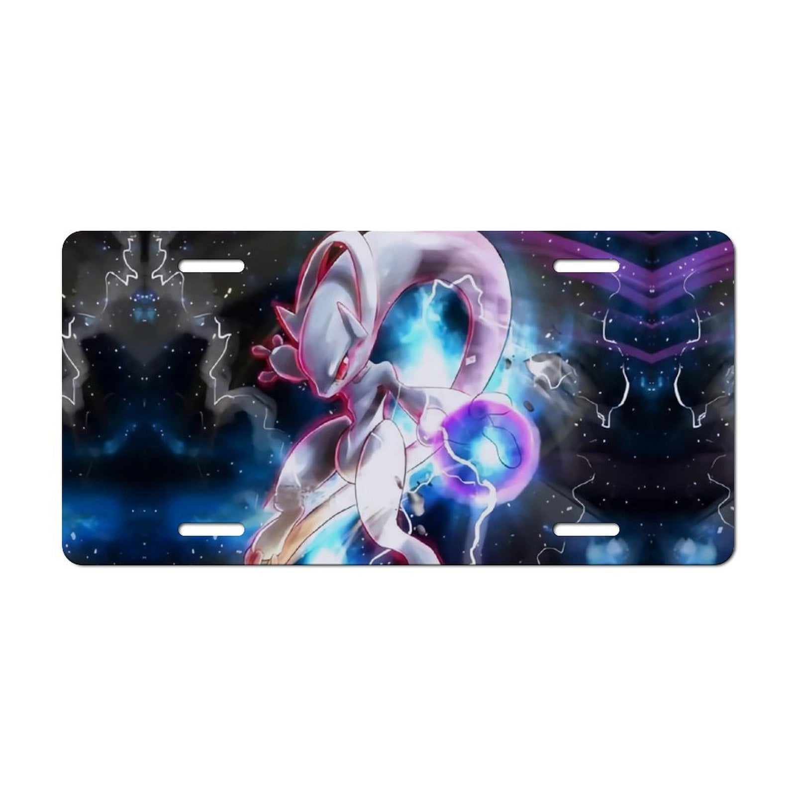 Mewtwo Pokemon Car License Plate Cute Anime License Plate Covers Holder ...