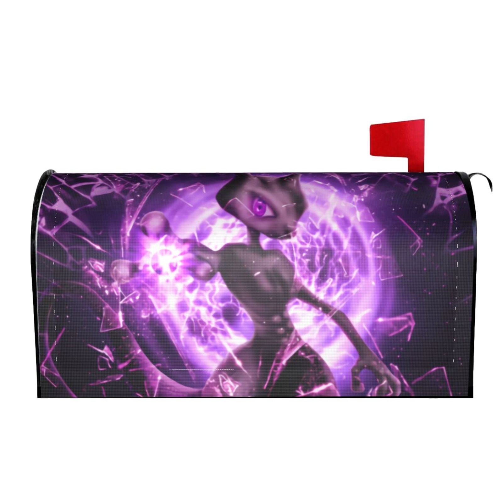 Mewtwo Pokemon Cartoon Character Mailbox Cover Magnetic Standard Size Post Letter Box Wrap