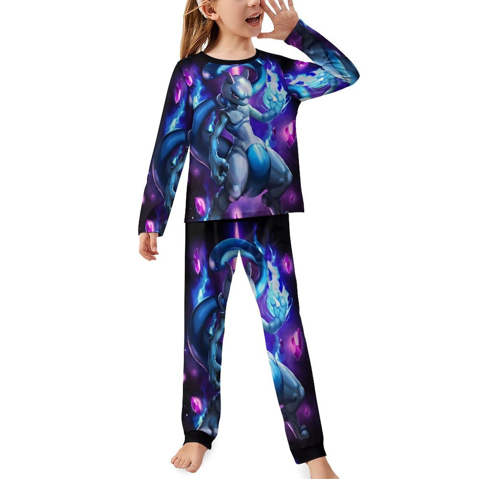 Mewtwo Pokemon Child Pajamas Set for Boys Girls 6 Sizes, Long Sleeve ...