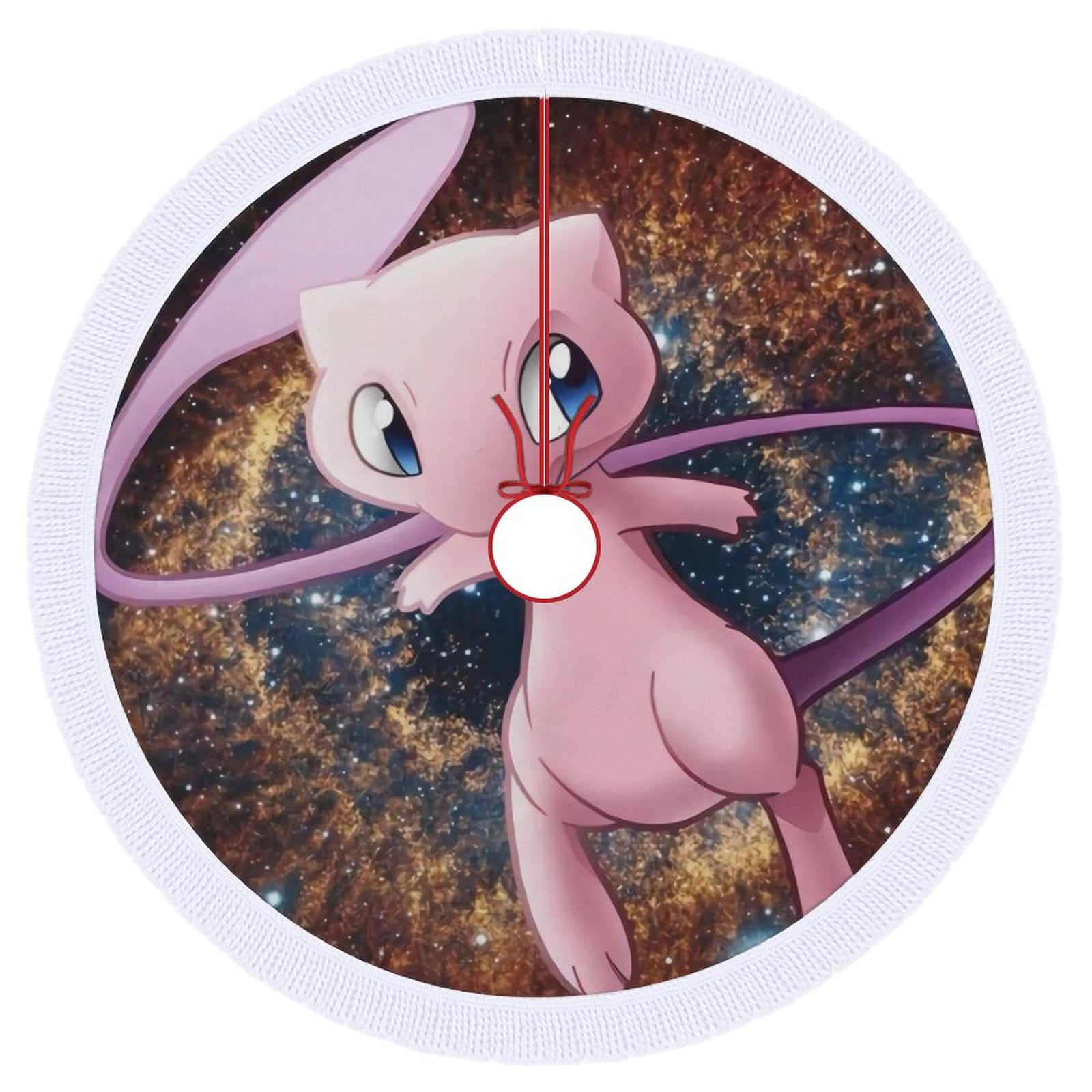 Mewtwo Pokemon Christmas tree skirt Christmas tree mat with fringe ...