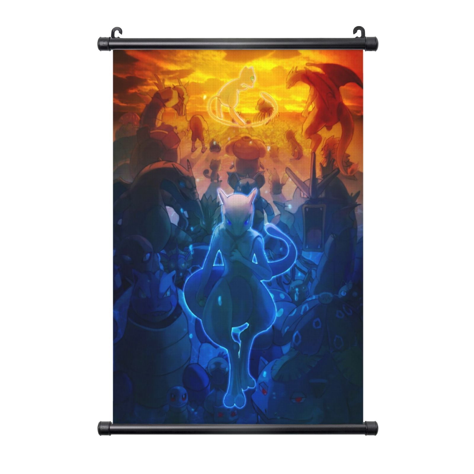 Mewtwo Poster Aesthetic Canvas PVC Shaft Wall Art Hanging Hanger Frame ...