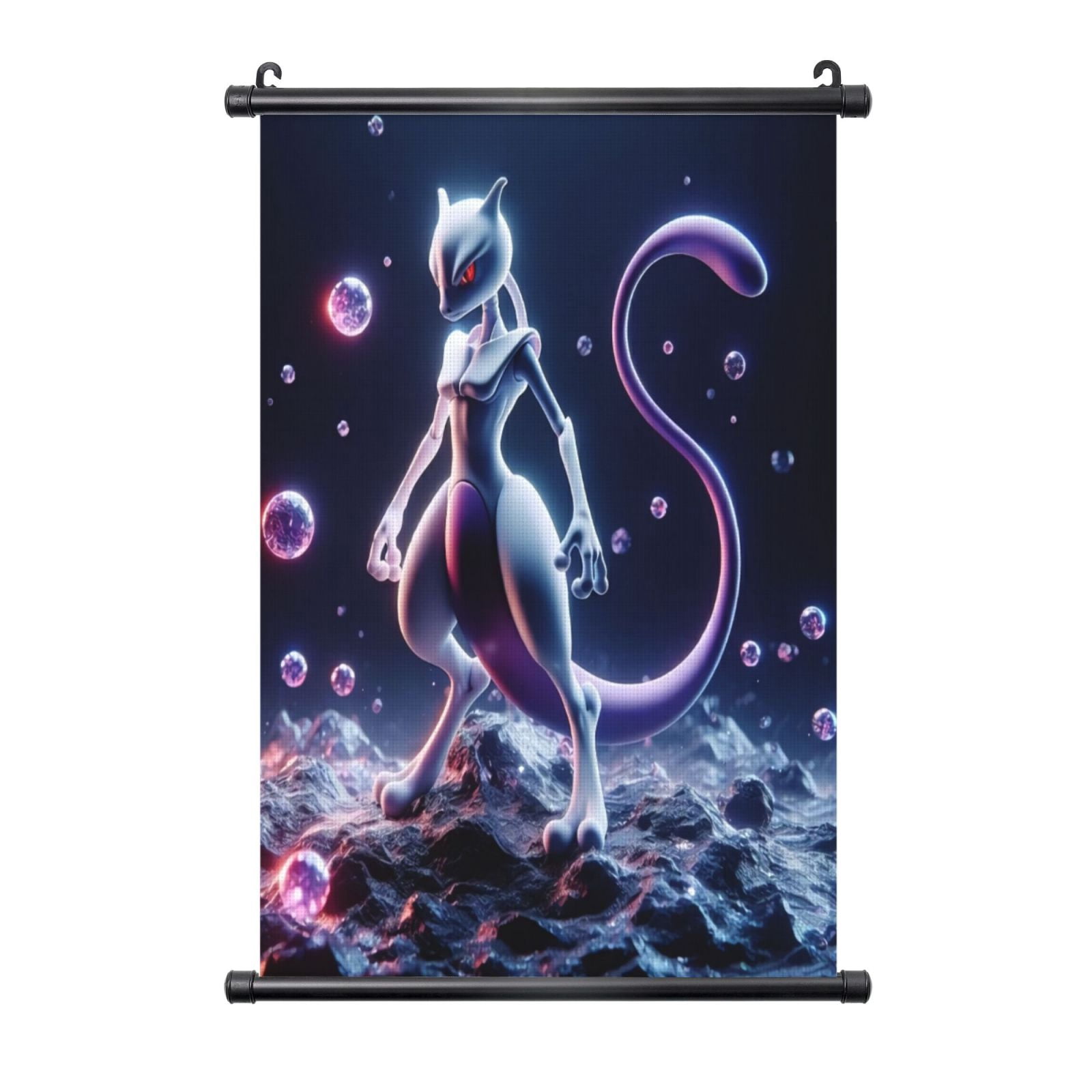 Mewtwo Poster Aesthetic Canvas PVC Shaft Wall Art Hanging Hanger Frame ...