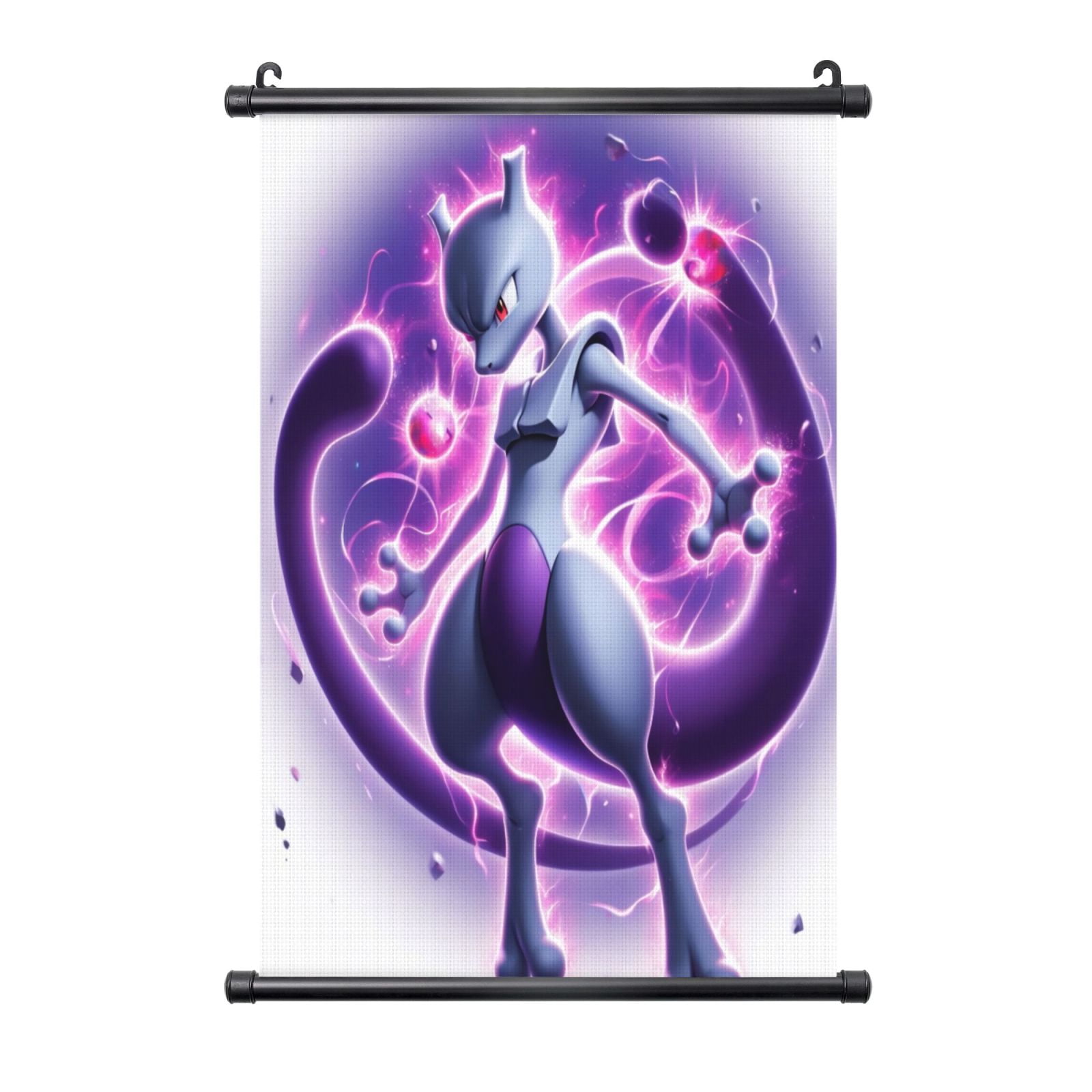 Mewtwo Poster Aesthetic Canvas PVC Shaft Wall Art Hanging Hanger Frame ...
