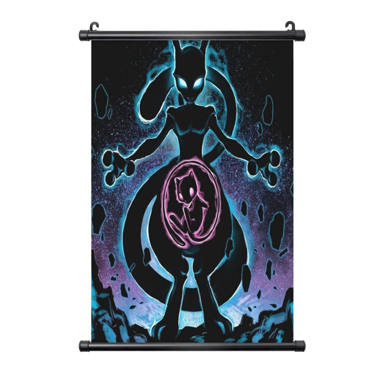 Mewtwo Poster Aesthetic Canvas PVC Shaft Wall Art Hanging Hanger Frame ...