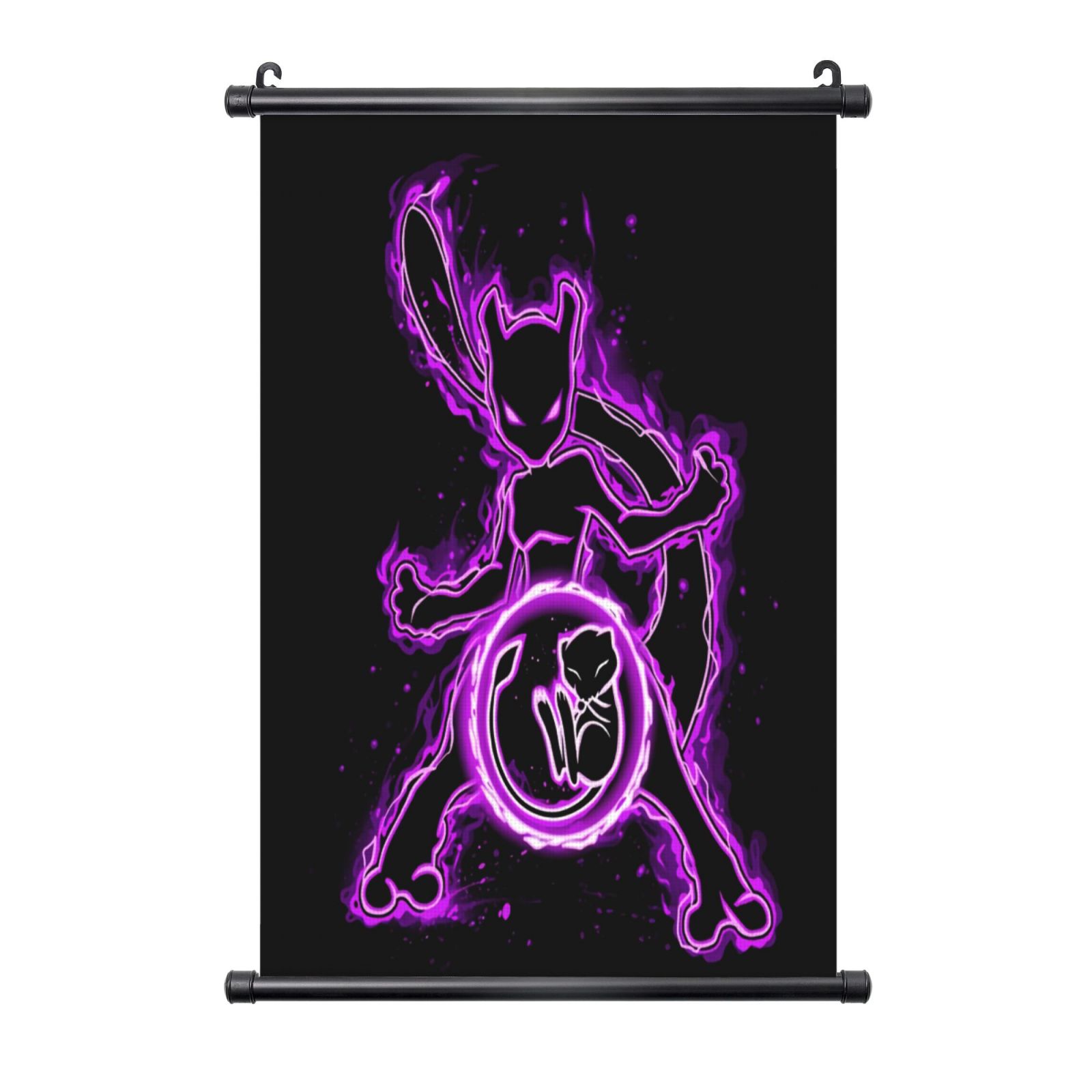 Mewtwo Poster Aesthetic Canvas PVC Shaft Wall Art Hanging Hanger Frame ...