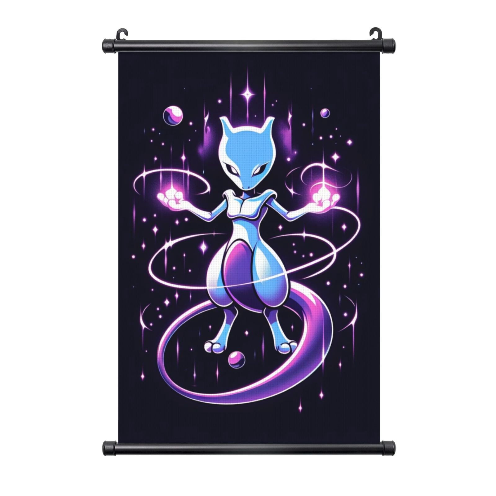 Mewtwo Poster Plastic Shaft Wall Hanging Banner Painting Canvas Artwork ...